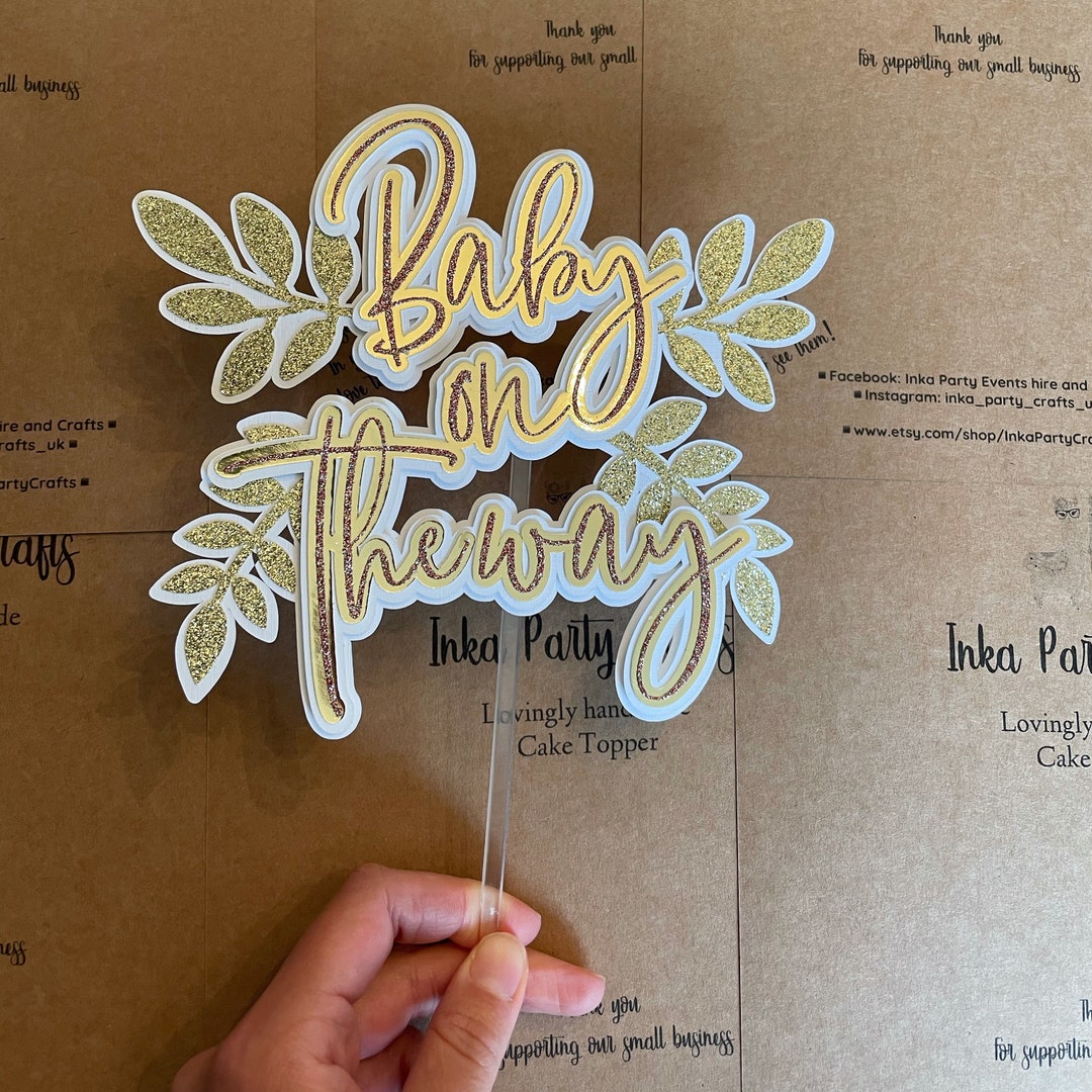 Baby Shower Cake Topper | Baby on the Way Topper | Cake Decoration ...