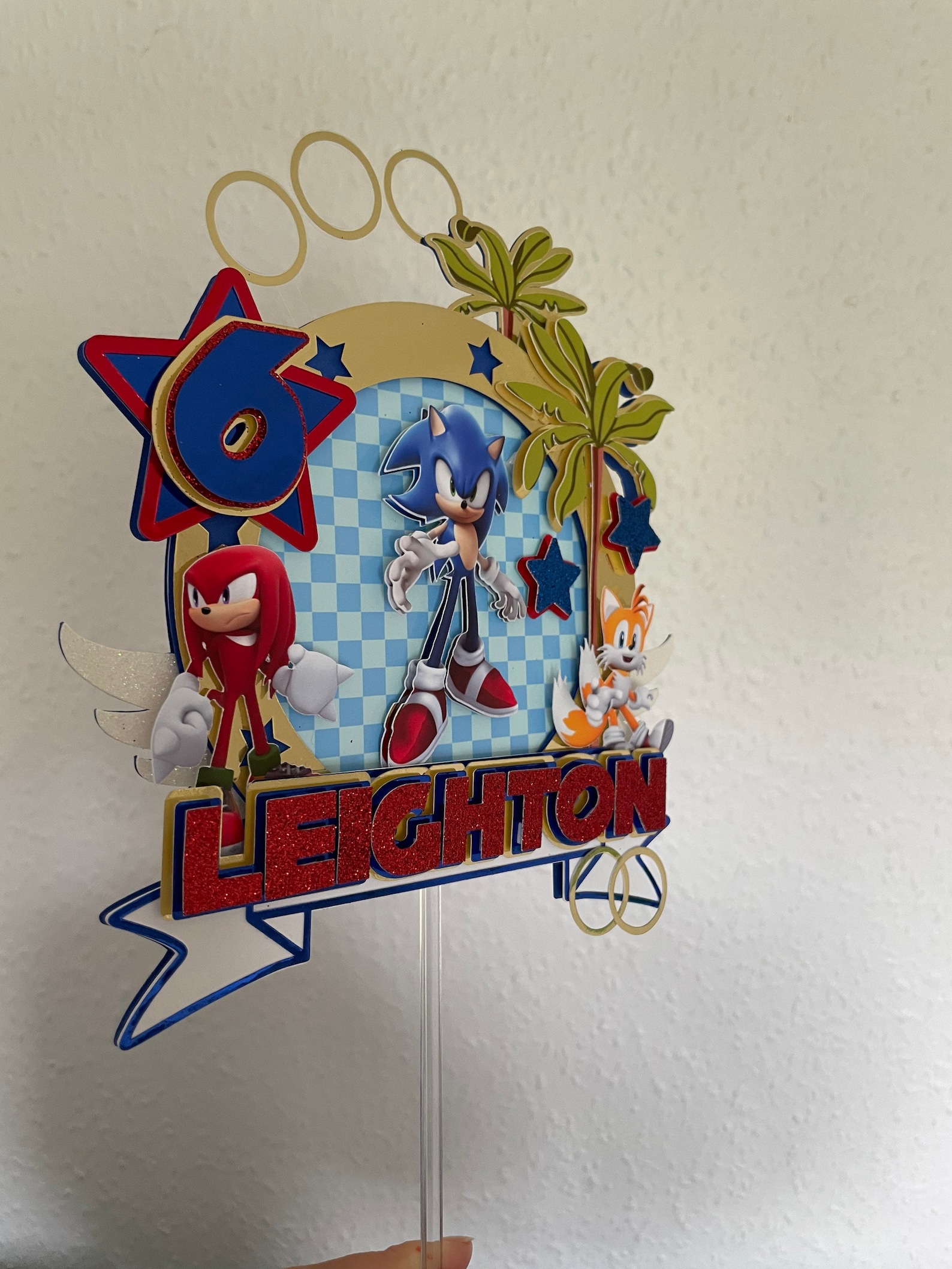 Sonic Hedgehog Inspired Cake Topper | 3D Sonic Cake Topper | Sonic ...
