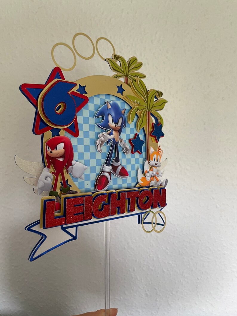 Sonic Hedgehog Inspired Cake Topper | 3D Sonic Cake Topper | Sonic ...