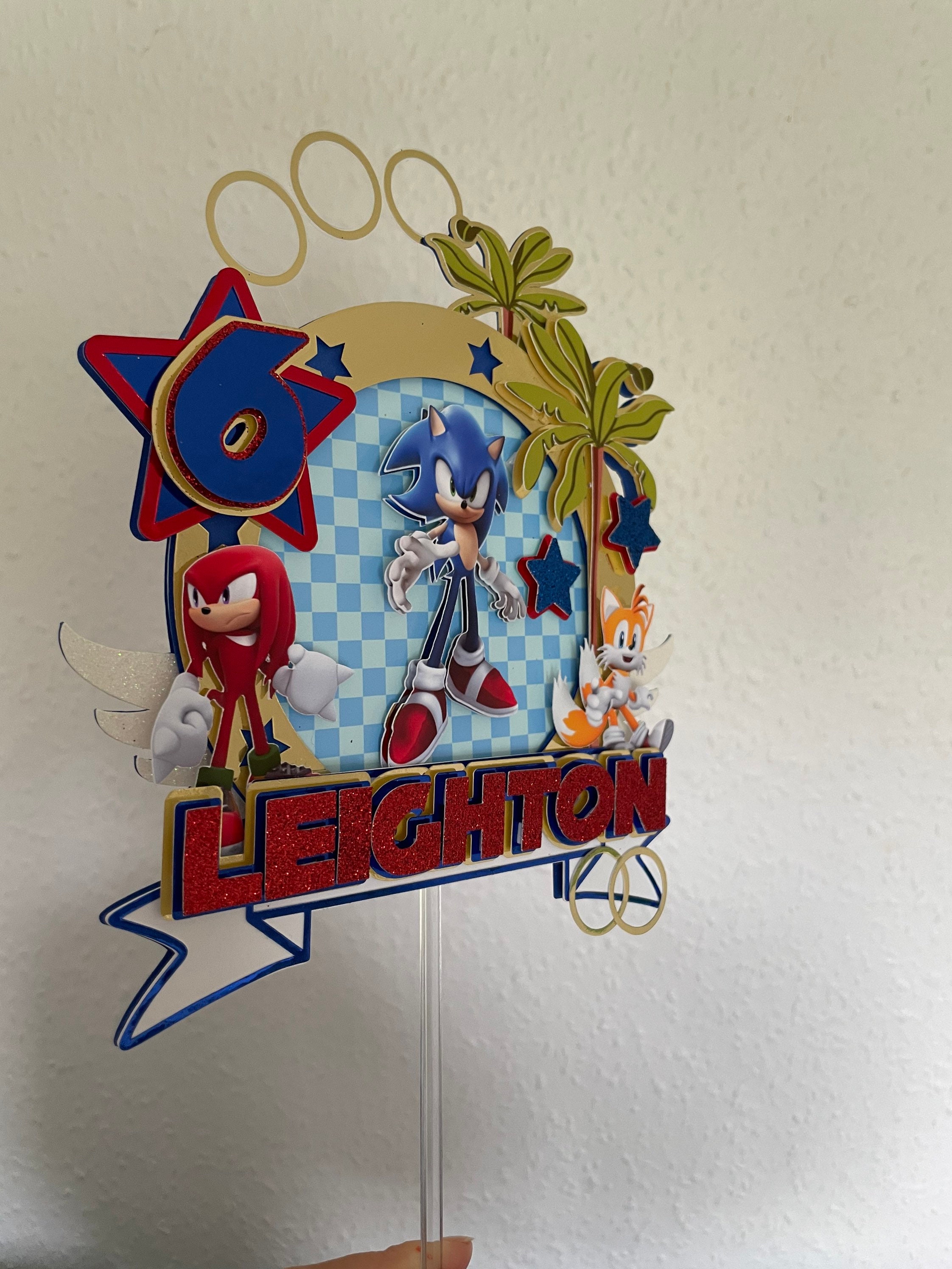 Sonic Hedgehog Inspired Cake Topper | 3D Sonic Cake Topper | Sonic ...