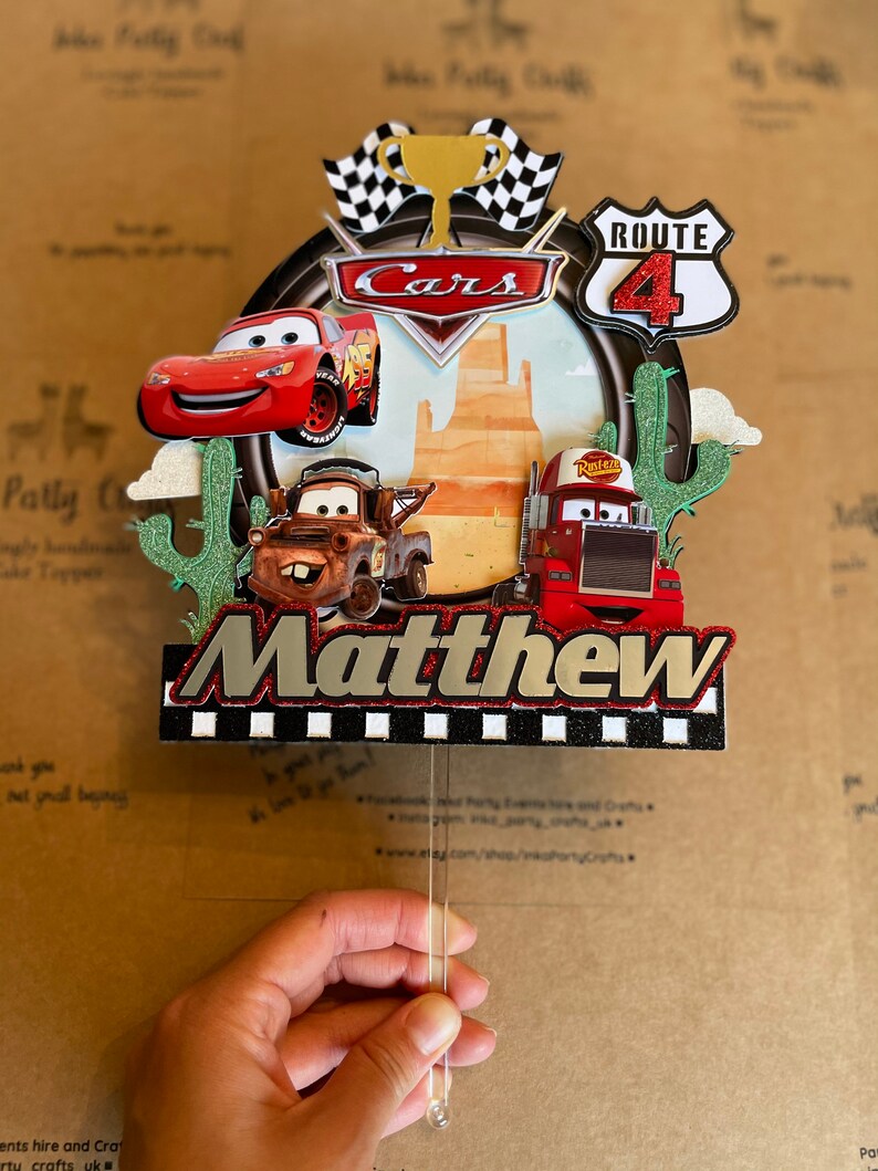 Cars inspired cake topper Cars movie Handmade cake topper | Etsy