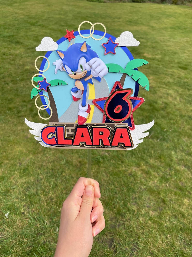 Sonic the Hedgehog Inspired Cake Topper | 3D Sonic Cake Topper | Sonic ...