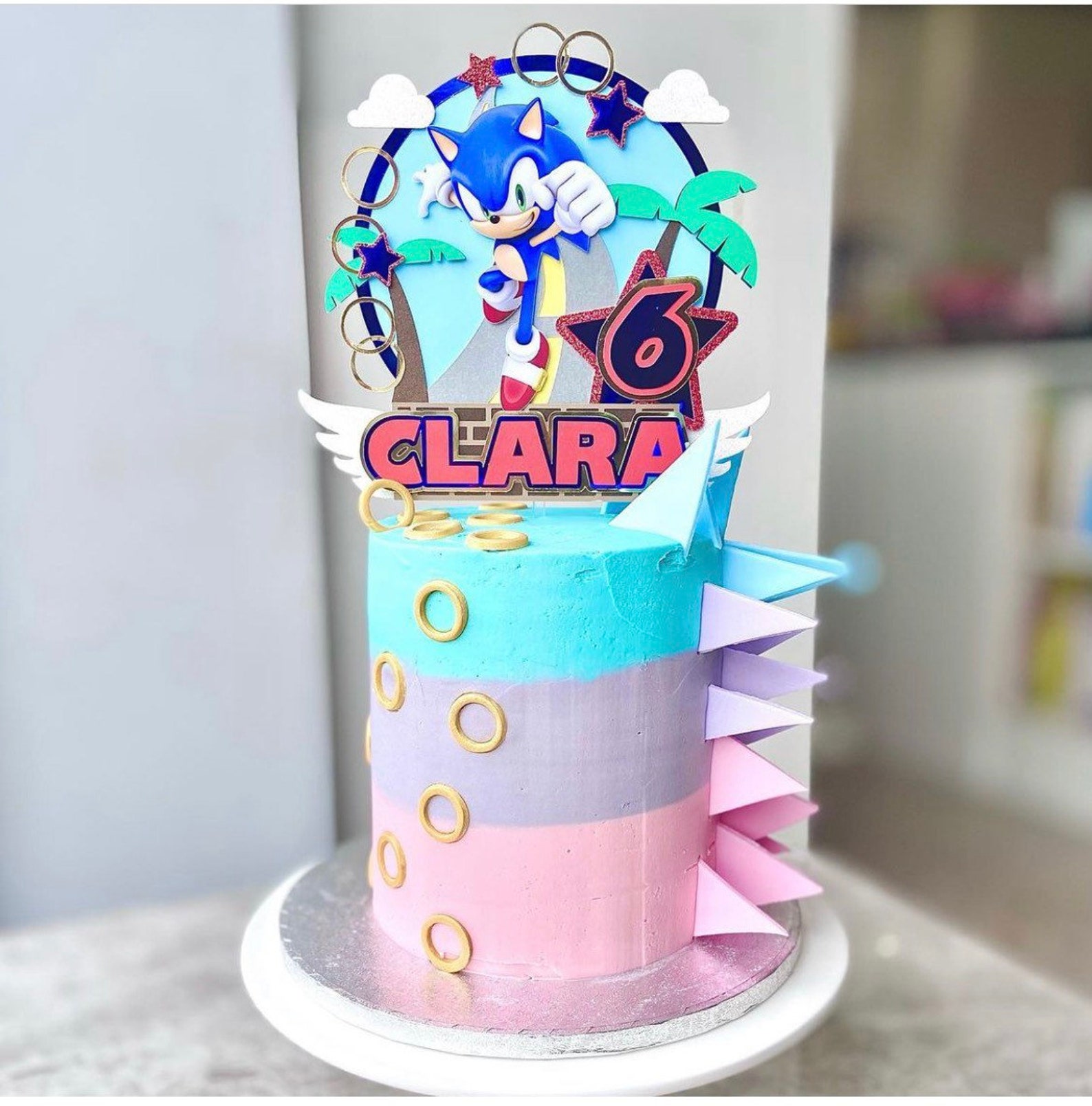 Sonic the Hedgehog Inspired Cake Topper | 3D Sonic Cake Topper | Sonic ...