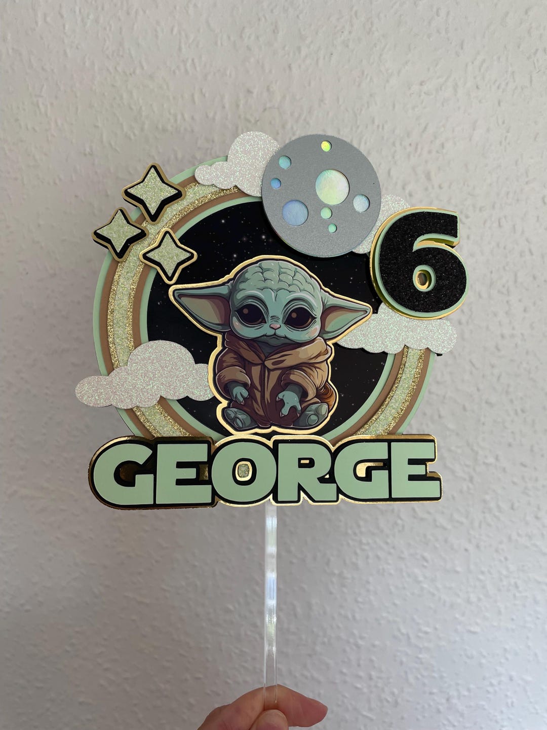 Star Wars Baby Yoda Grogu Topper Cake Decoration Kids Birthday Party ...