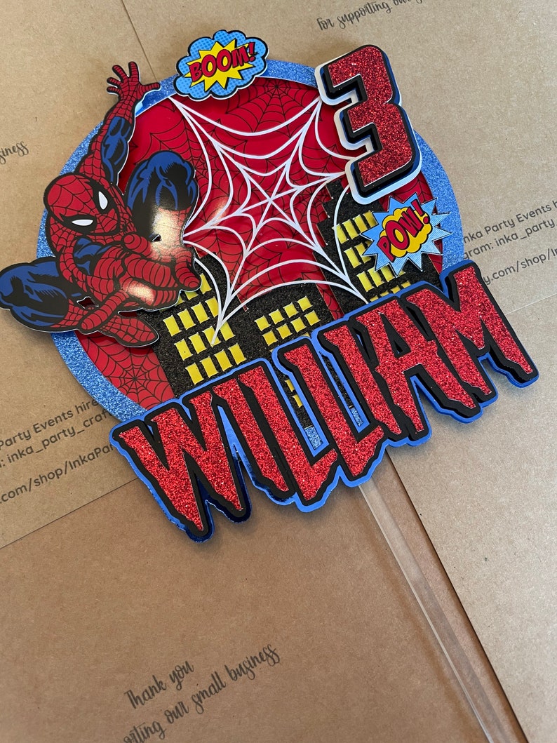 3D Spider Man Cake topper Spider-Man Personalised | Etsy