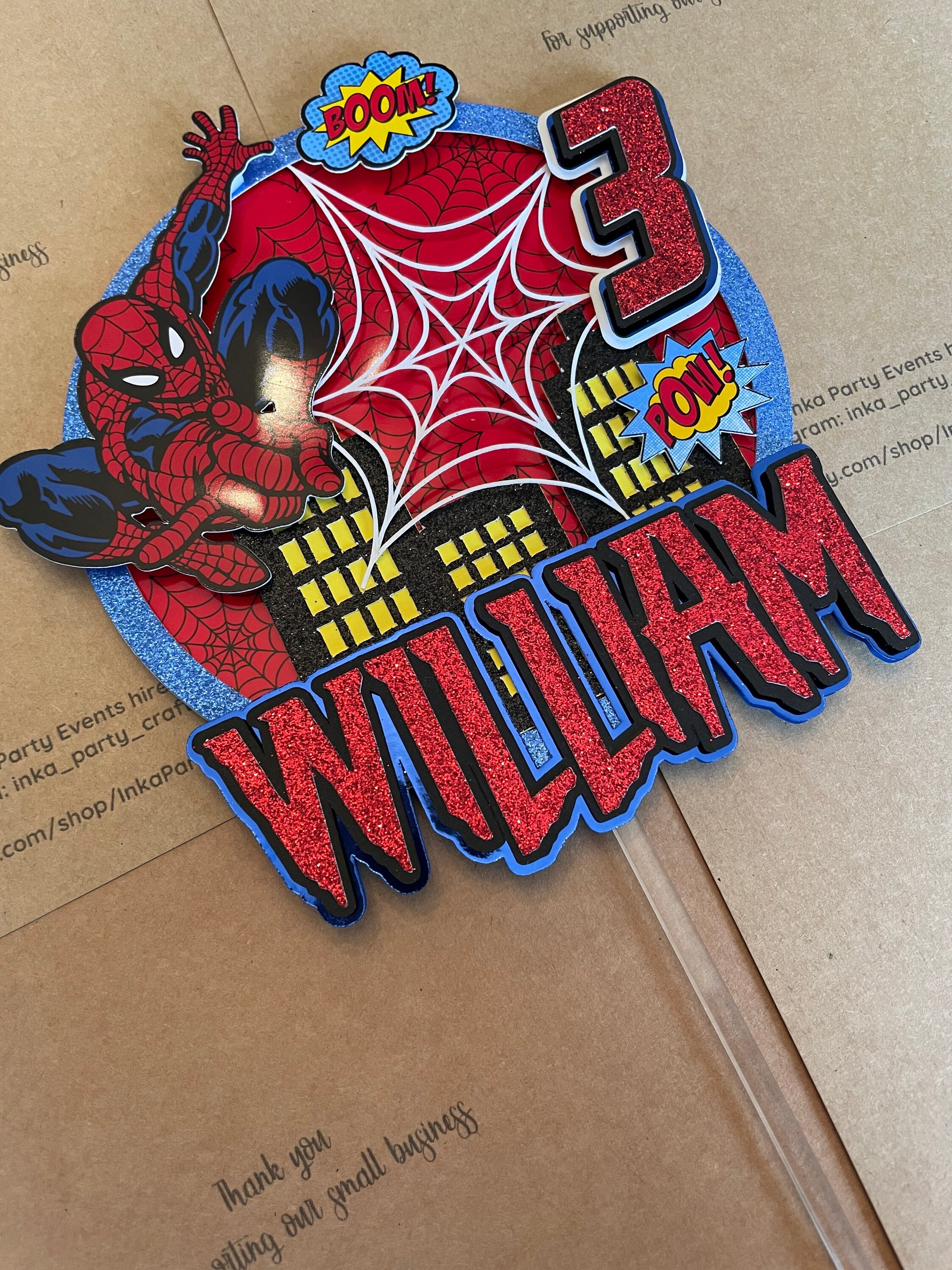 3D Spider Man Cake topper Spider-Man Personalised | Etsy