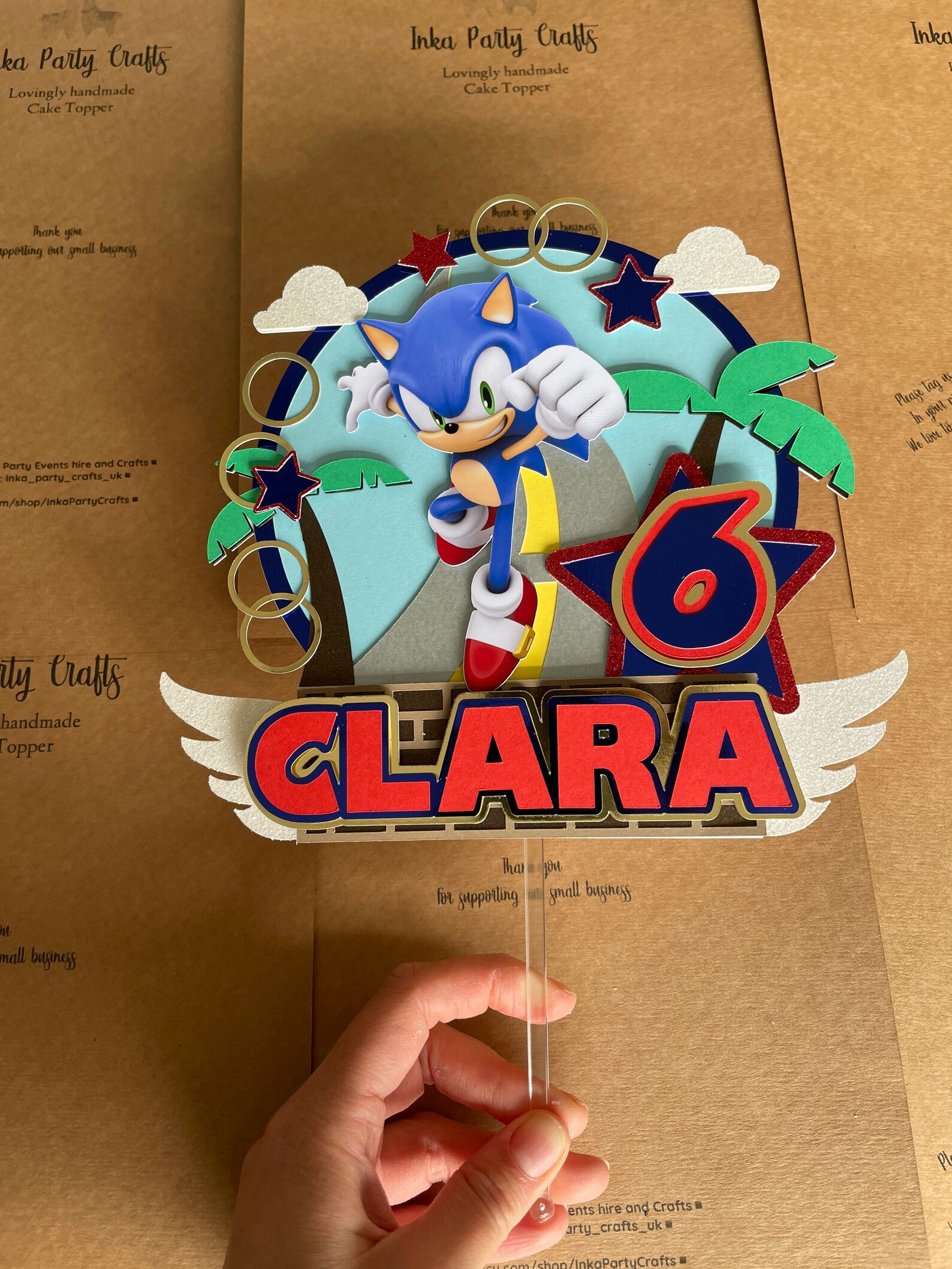 Sonic the Hedgehog Inspired Cake Topper | 3D Sonic Cake Topper | Sonic ...