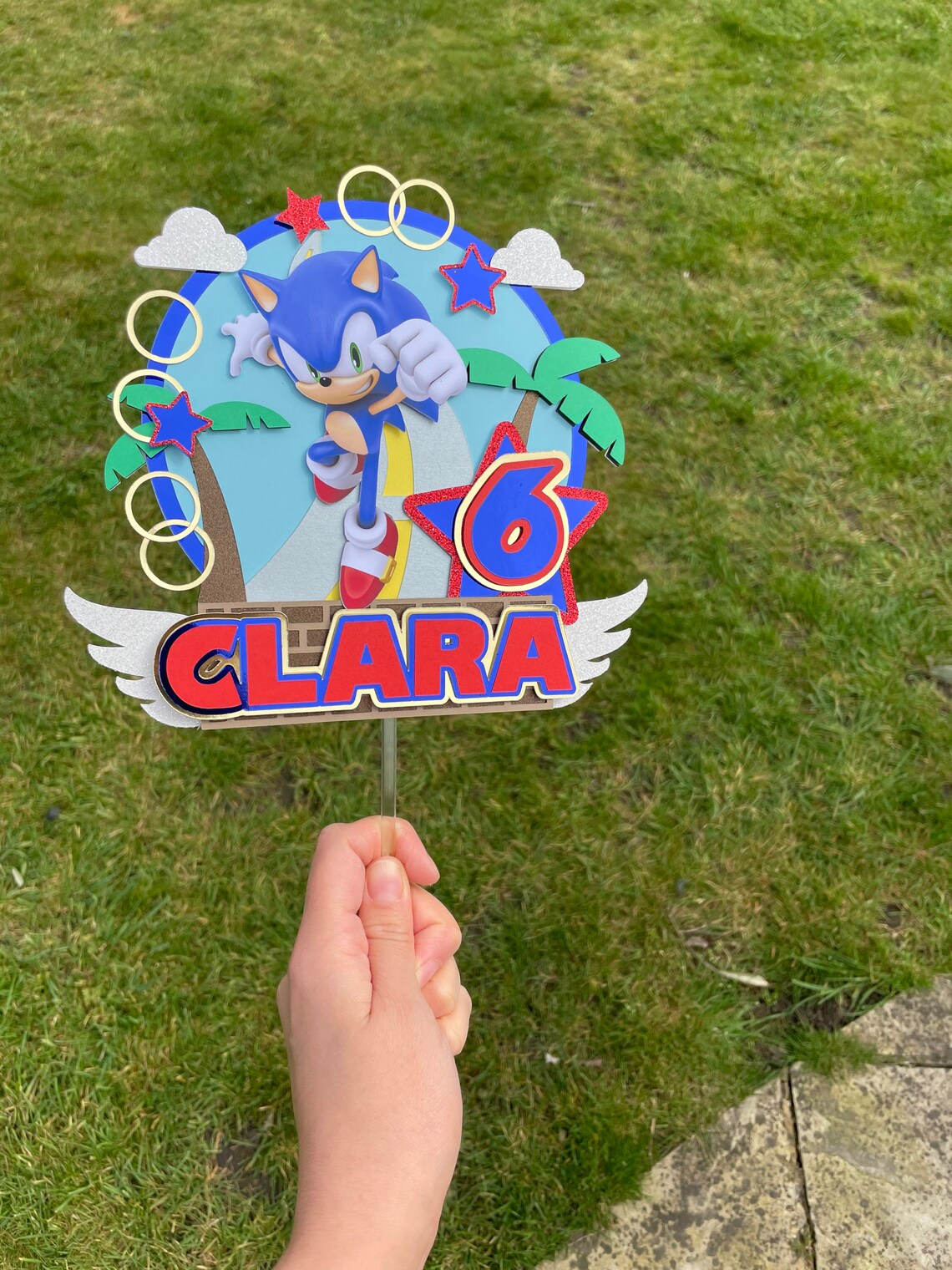 Sonic the Hedgehog Inspired Cake Topper 3D Sonic Cake Topper | Etsy UK