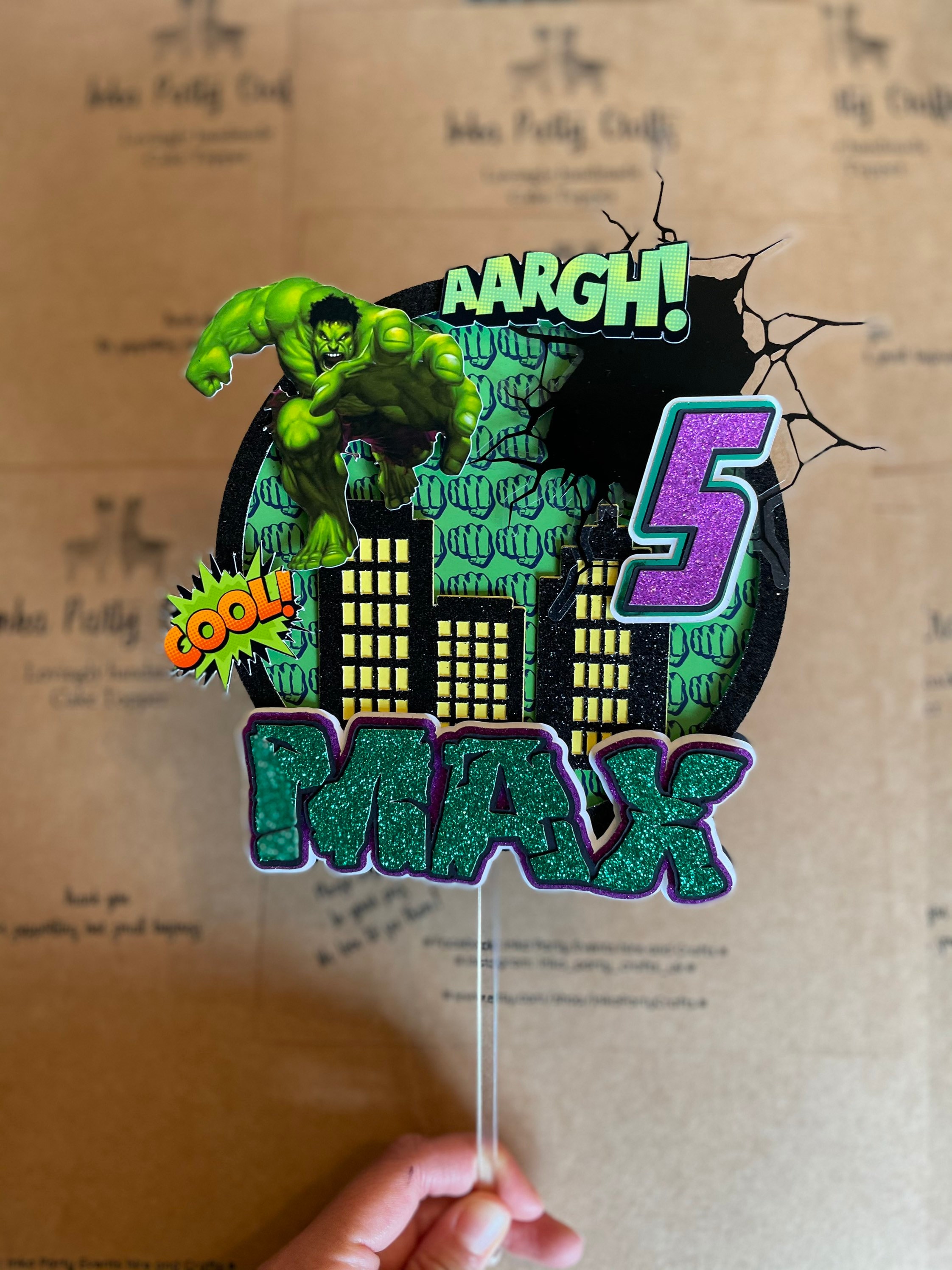 3D Incredible Hulk Cake Topper | Hulk Smash | Personalised Handmade ...