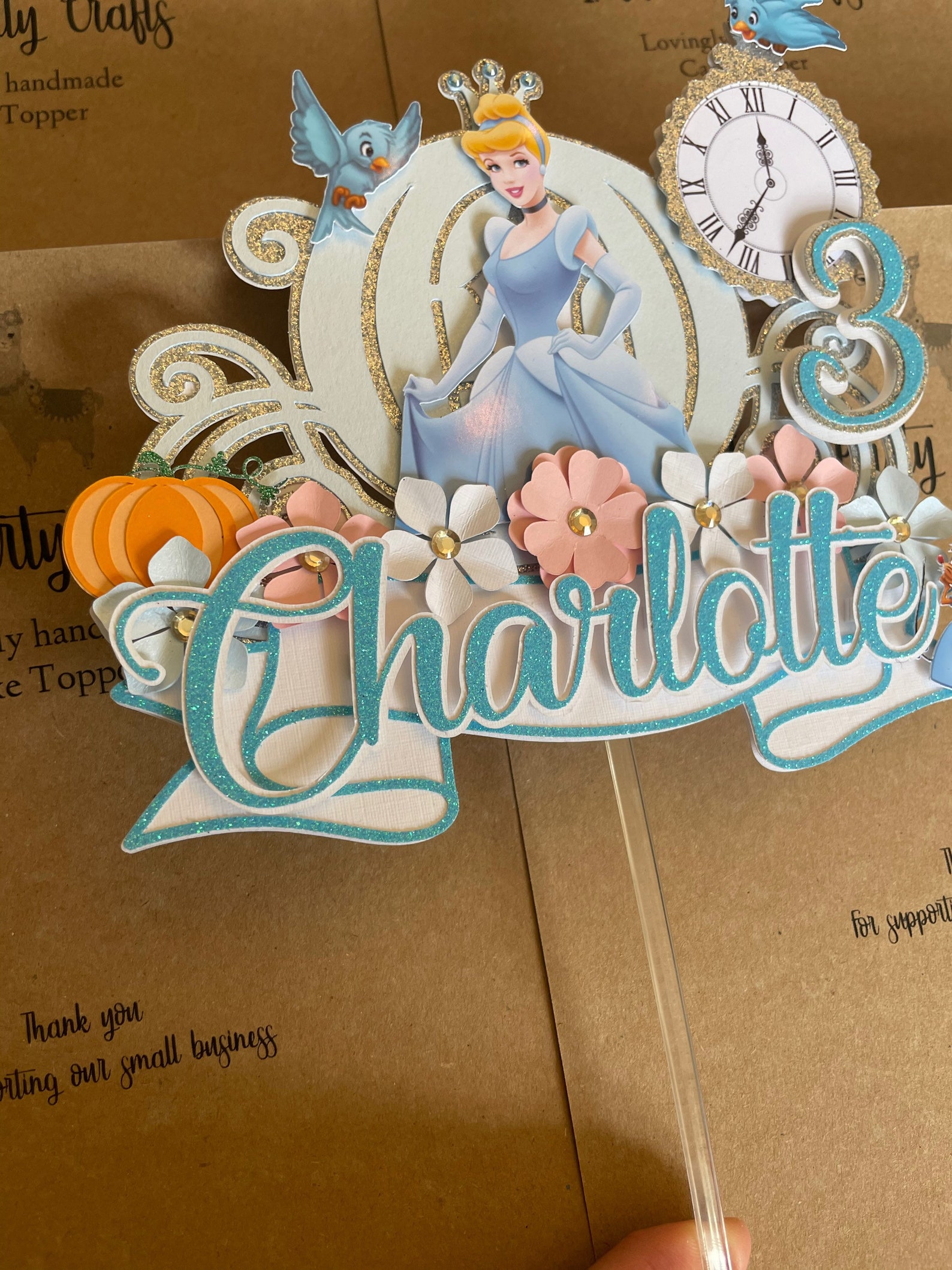 Cinderella Princess Inspired Cake Topper Cinderella - Etsy