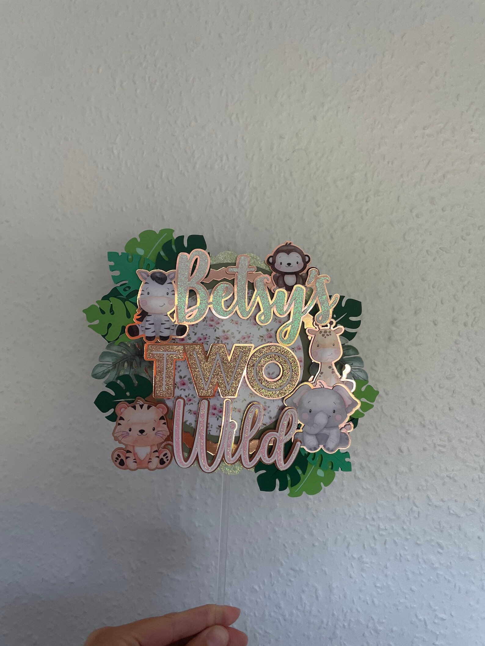 Wild One Cake Topper Two Wild Cake Decoration Jungle - Etsy UK