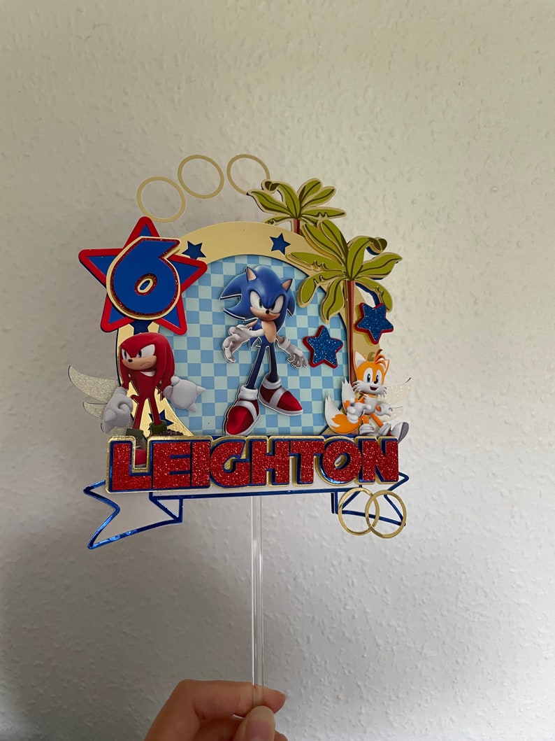 Sonic Hedgehog Inspired Cake Topper | 3D Sonic Cake Topper | Sonic ...