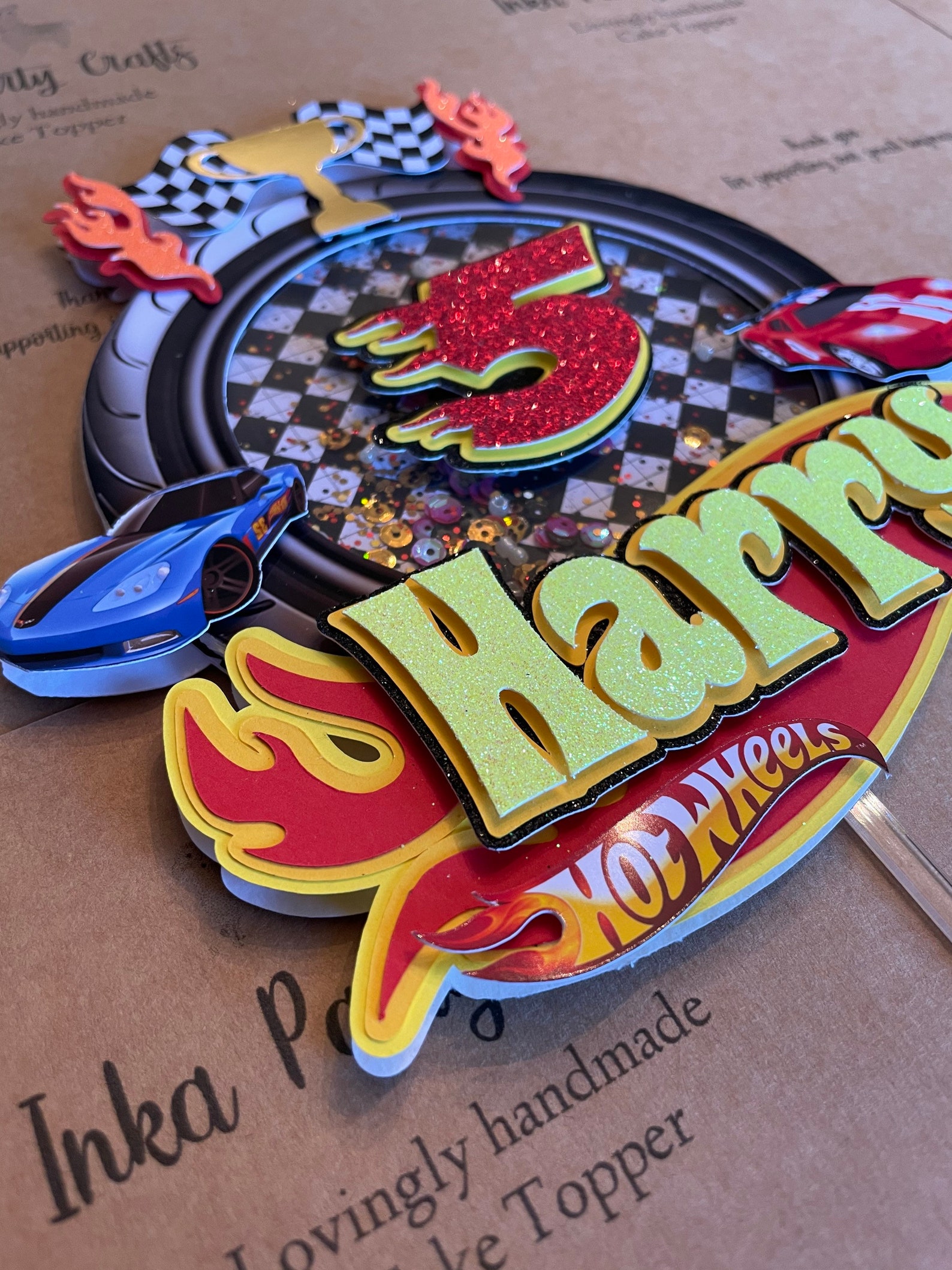 Cars Inspired Shaker Cake Topper | Wheels Cake Topper | Handmade ...