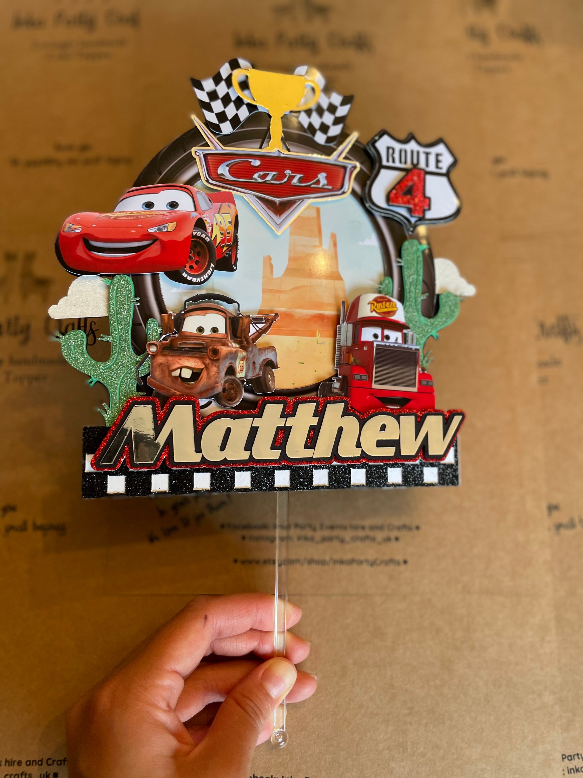 Cars Inspired Cake Topper Cars Movie Handmade Cake Topper - Etsy UK