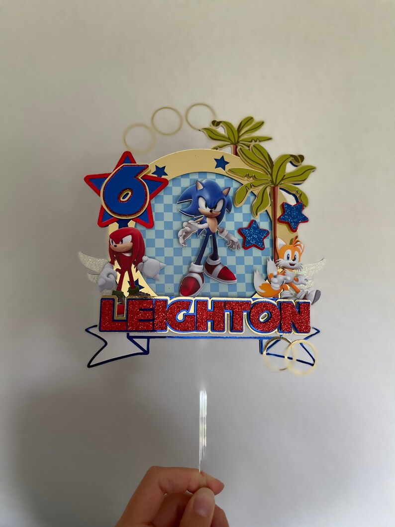 Sonic Hedgehog Inspired Cake Topper | 3D Sonic Cake Topper | Sonic ...
