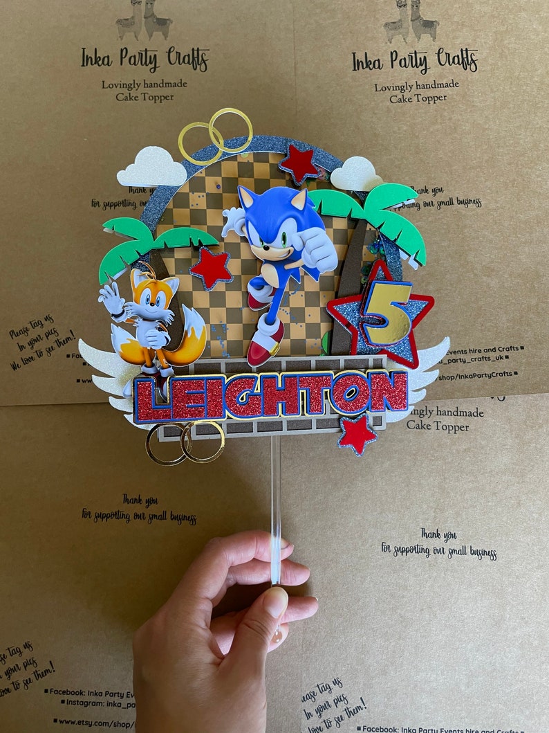 Sonic the Hedgehog Inspired Shaker Cake Topper | 3D Sonic Cake Topper ...