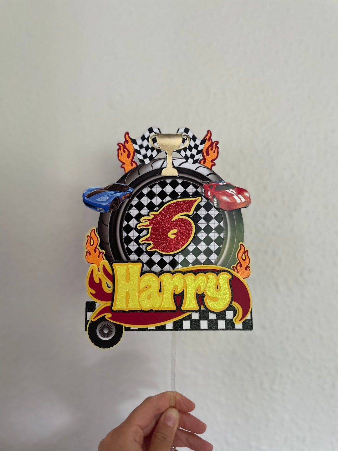 Cars Inspired Cake Topper Wheels Cake Topper Handmade Cake Topper Party ...