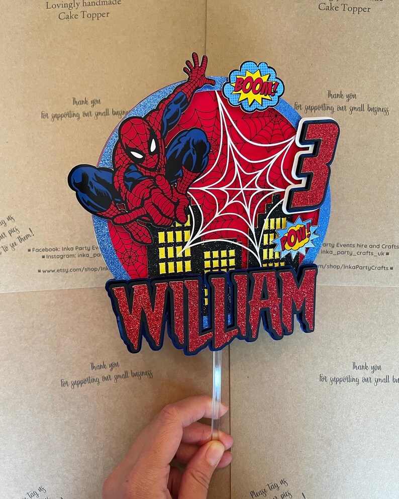 3D Spider Man Cake topper Spider-Man Personalised | Etsy