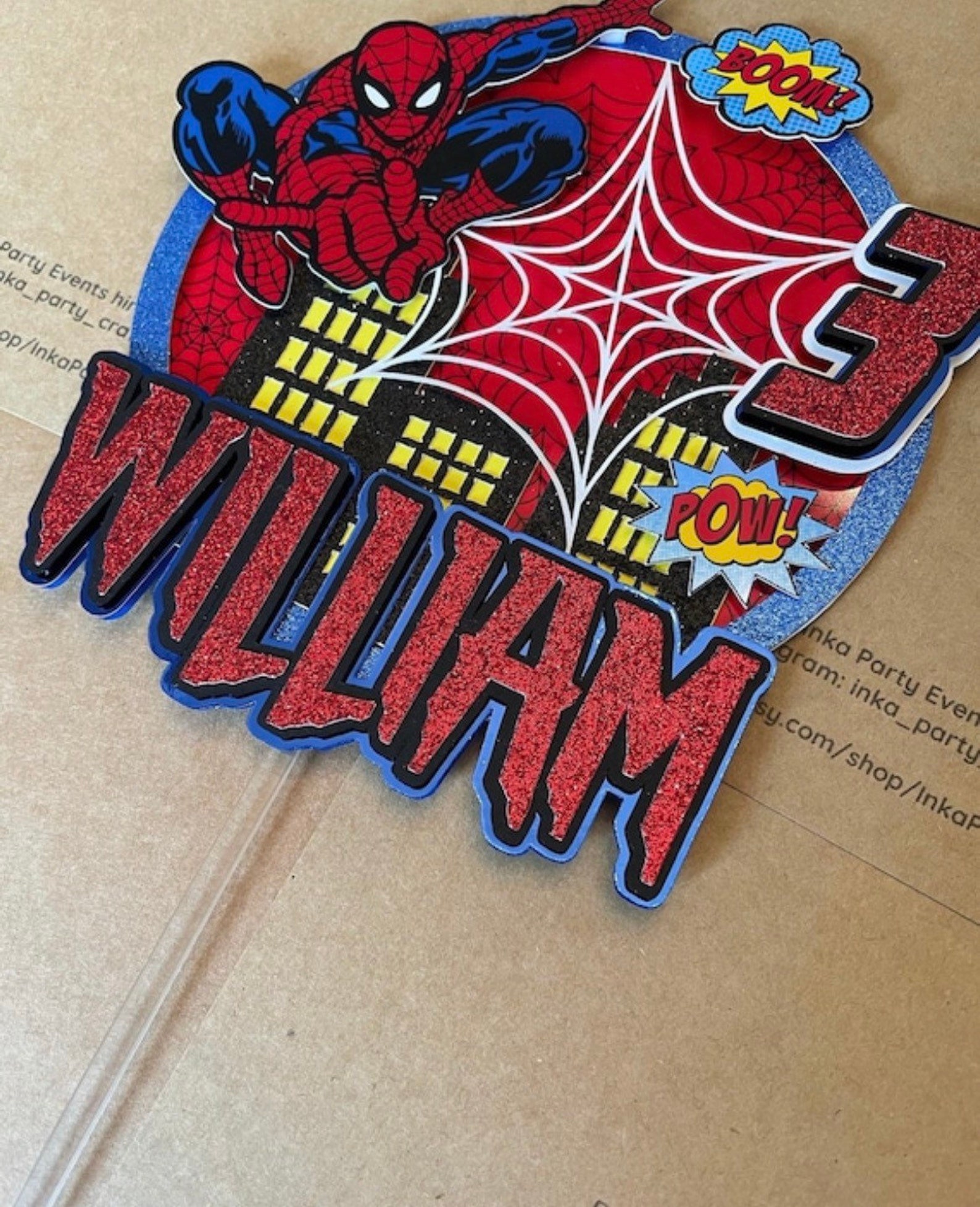 3D Spider Man Cake Topper | Spider-man | Personalised Handmade ...