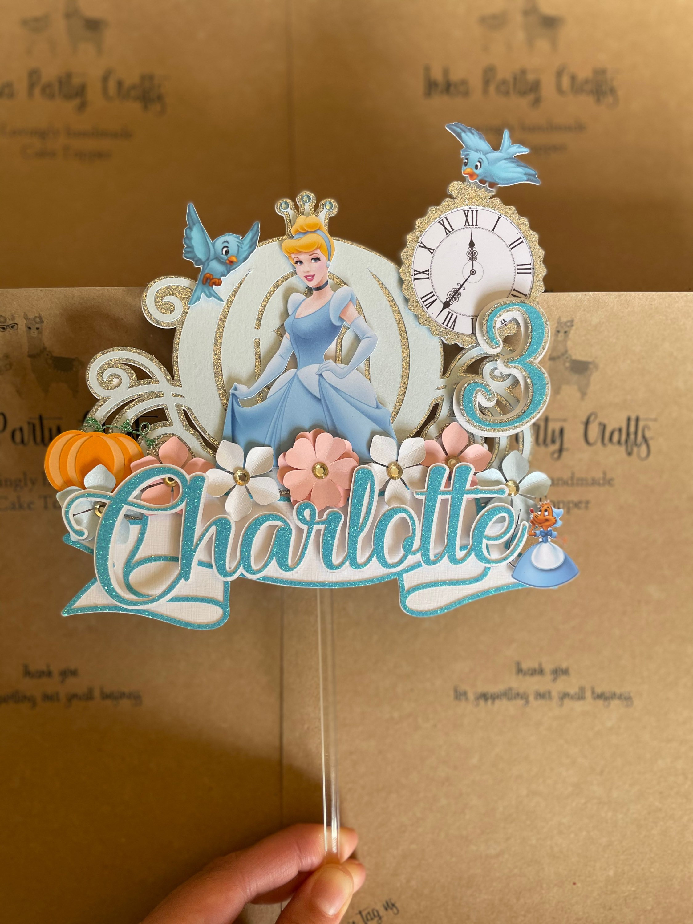 Cinderella Princess Inspired Cake Topper Cinderella - Etsy UK