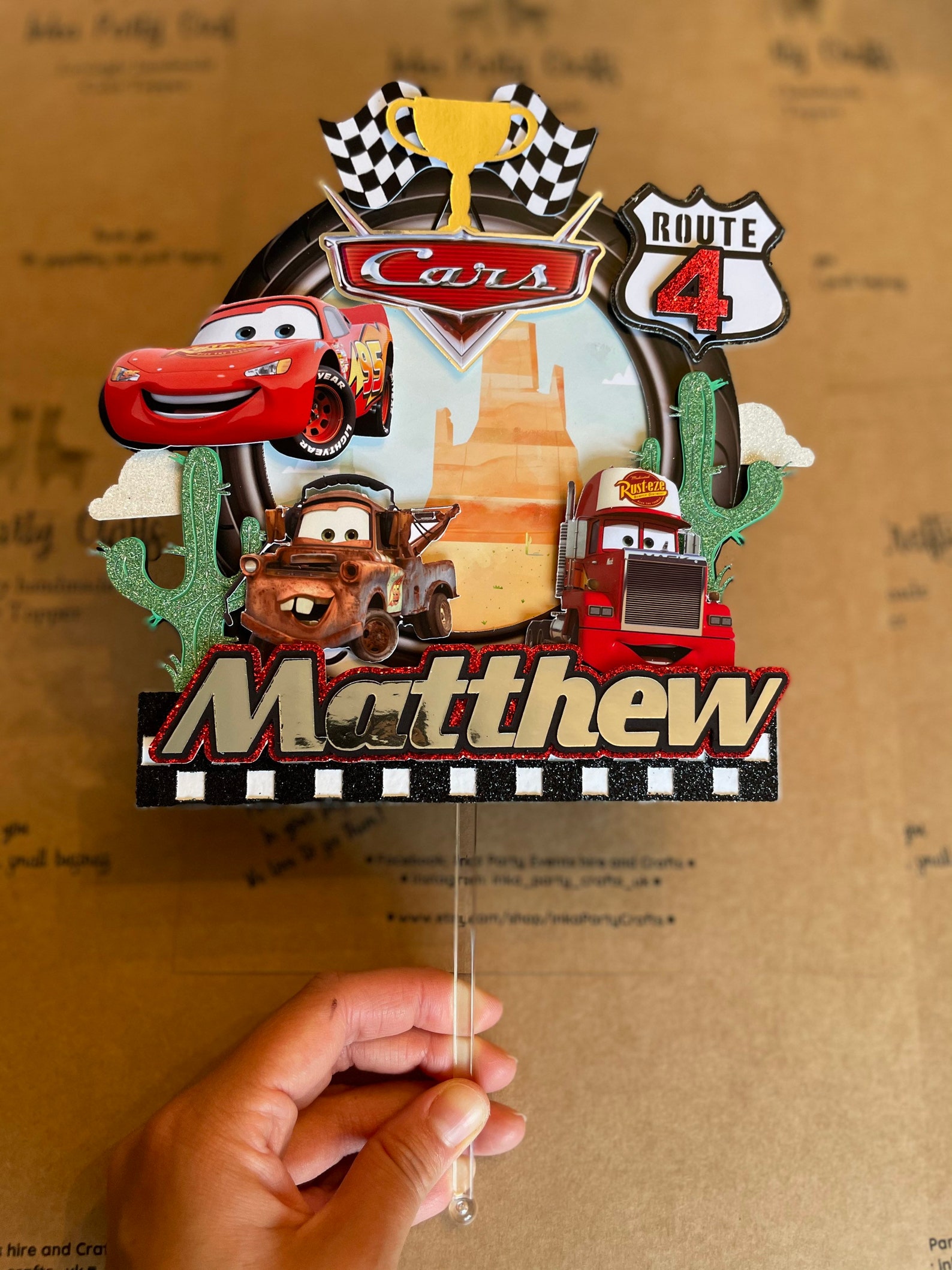 Cars inspired cake topper Cars movie Handmade cake topper | Etsy