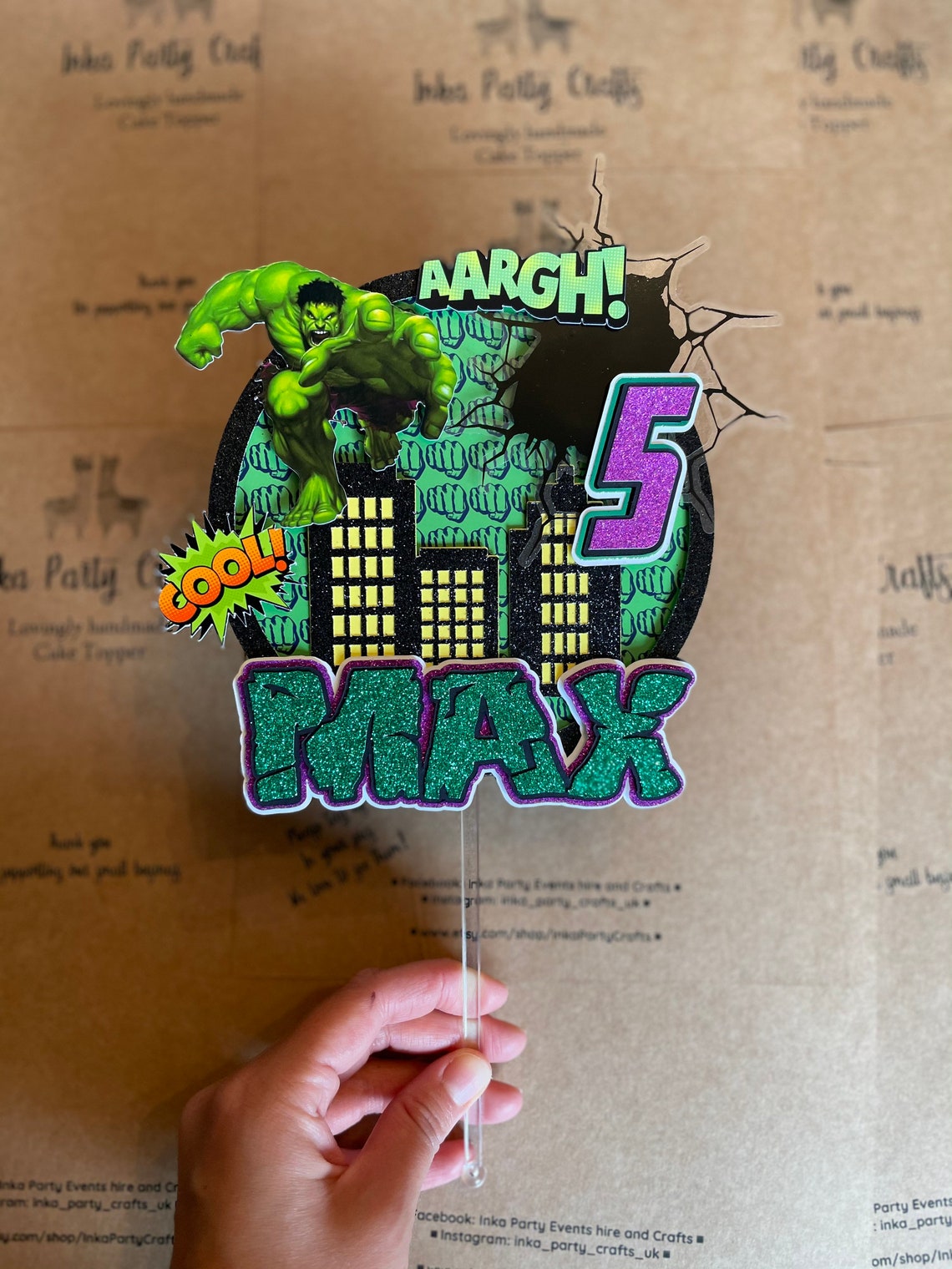 3D Incredible Hulk Cake topper Hulk Smash Personalised | Etsy