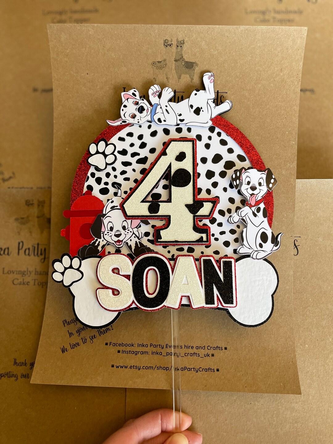 Dalmatians Cake Topper 101 Dalmatian Inspired Cake Decoration Party ...