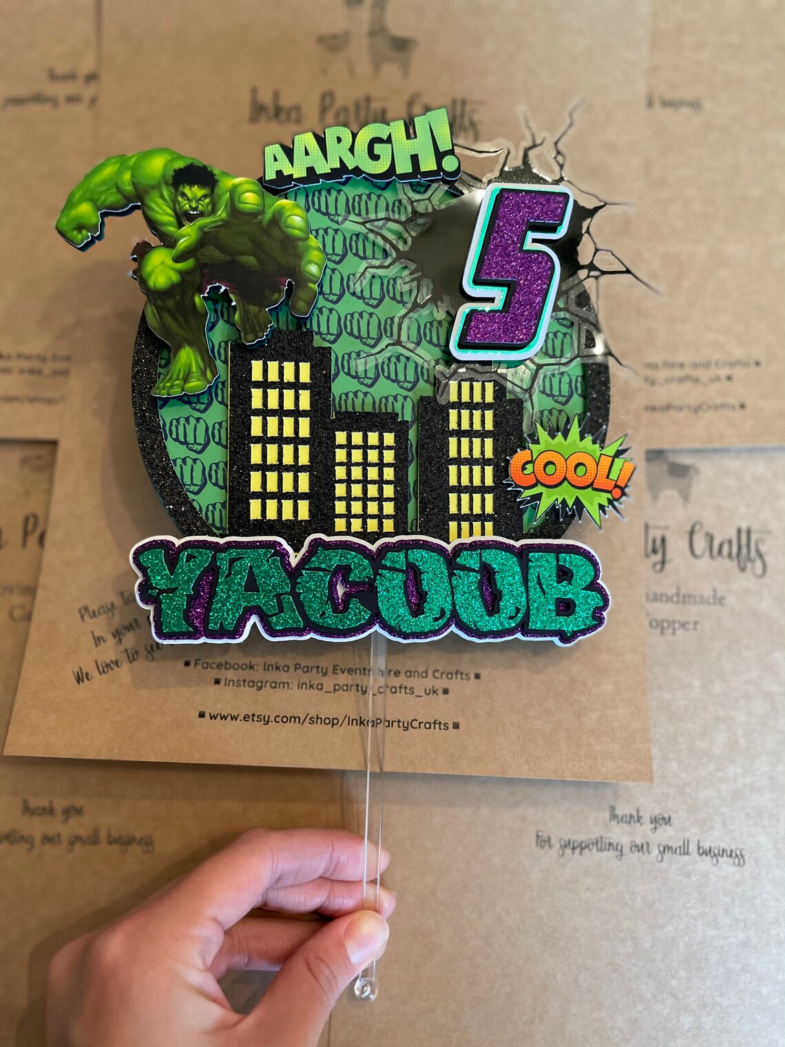 3D Incredible Hulk Cake Topper | Hulk Smash | Personalised Handmade ...