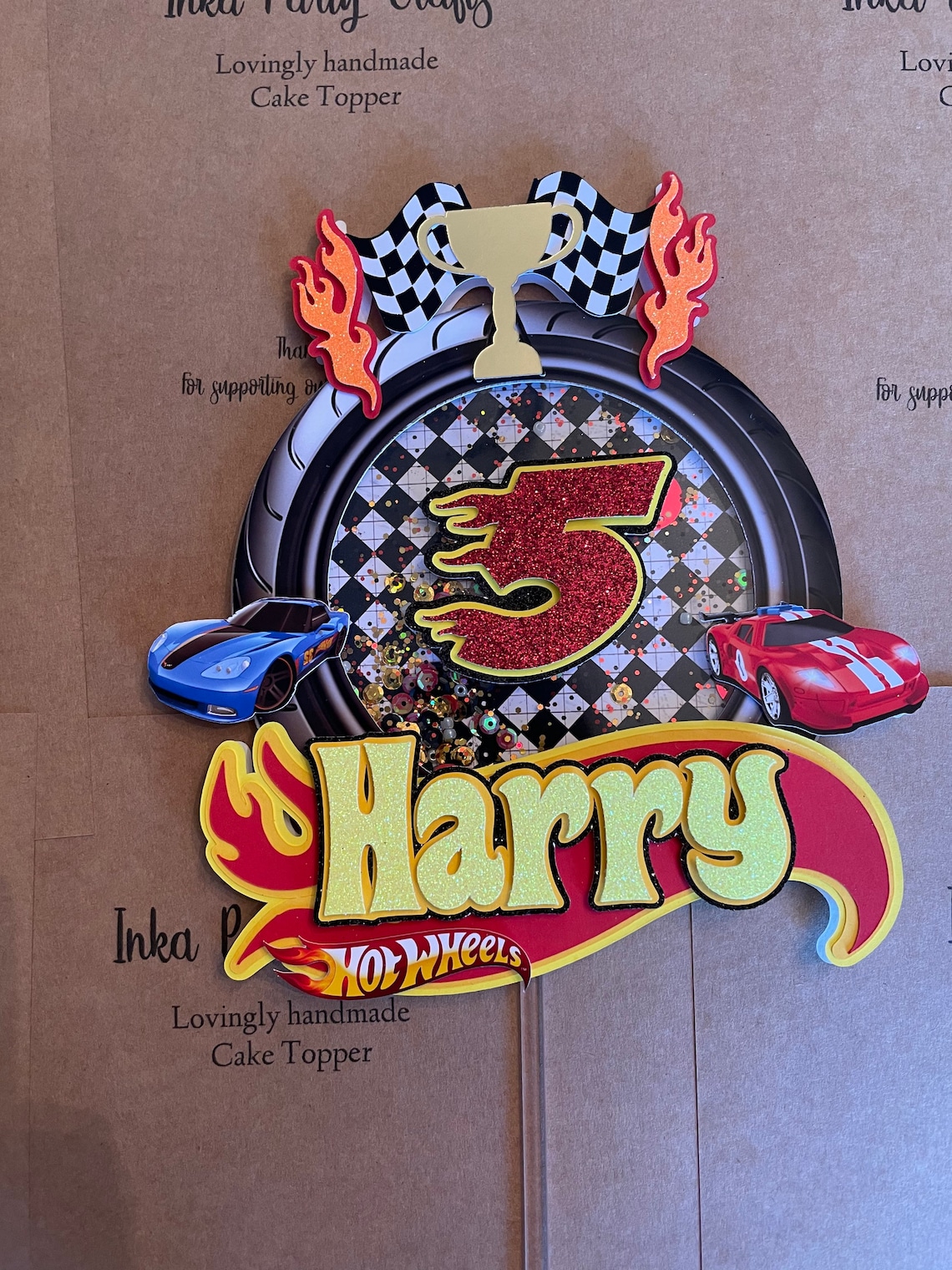 Cars Inspired Shaker Cake Topper Wheels Cake Topper | Etsy UK