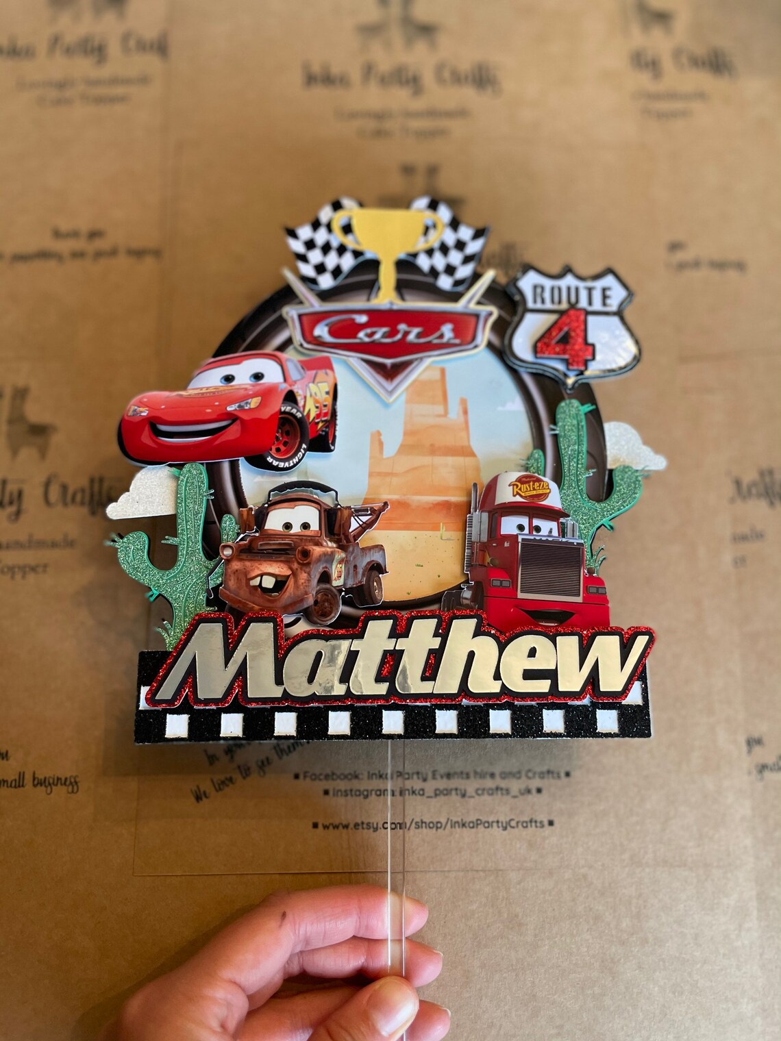 Cars inspired cake topper Cars movie Handmade cake topper | Etsy