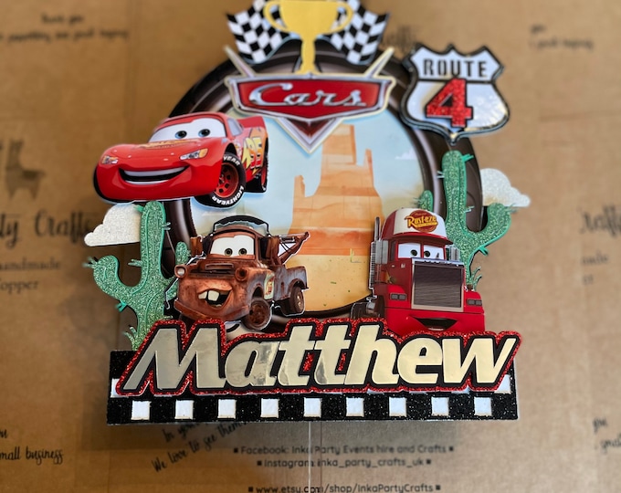 Cars Inspired Cake Topper | Cars Movie Handmade Cake Topper | Party ...