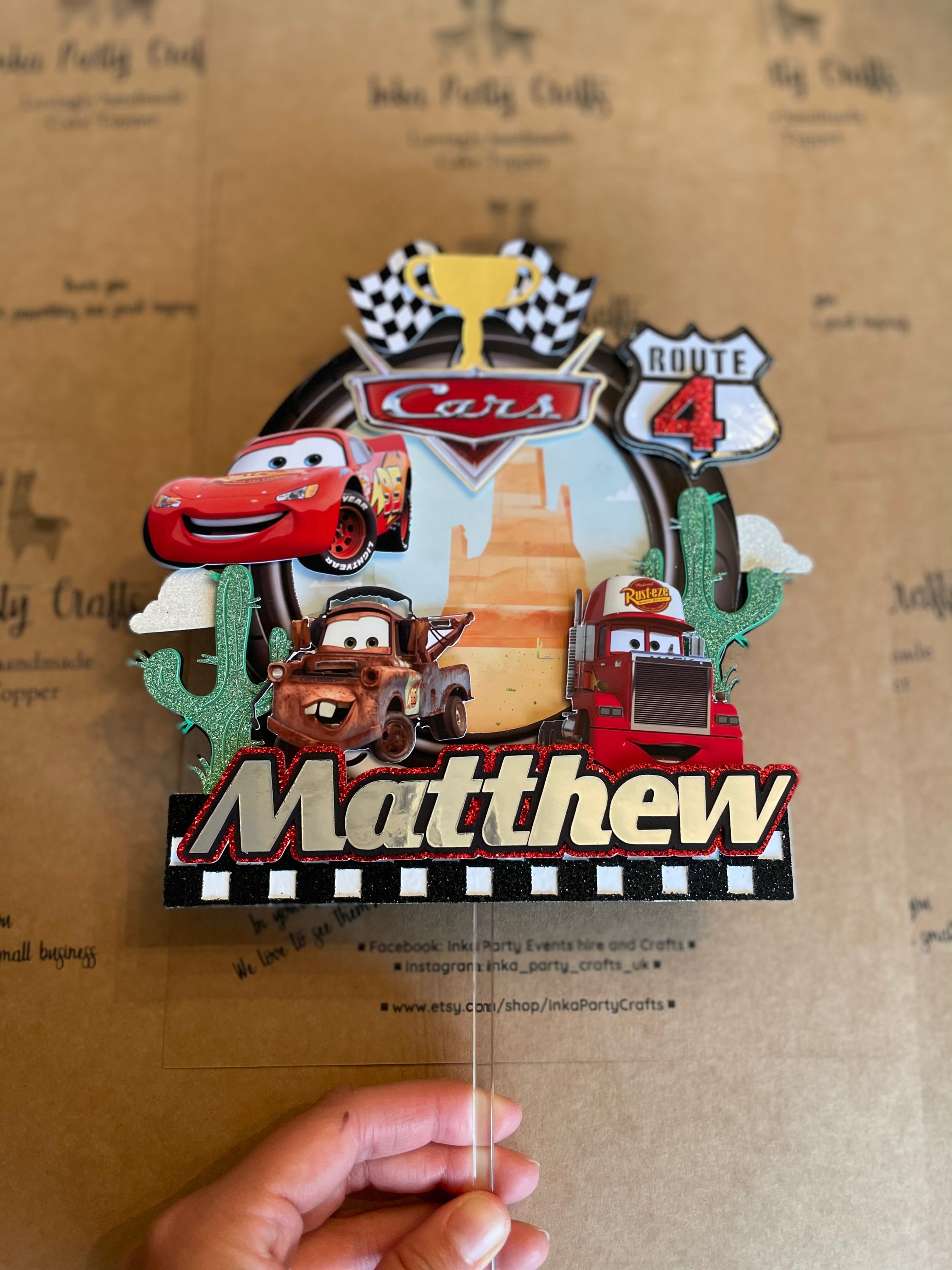 Cars Inspired Cake Topper Cars Movie Handmade Cake Topper - Etsy UK
