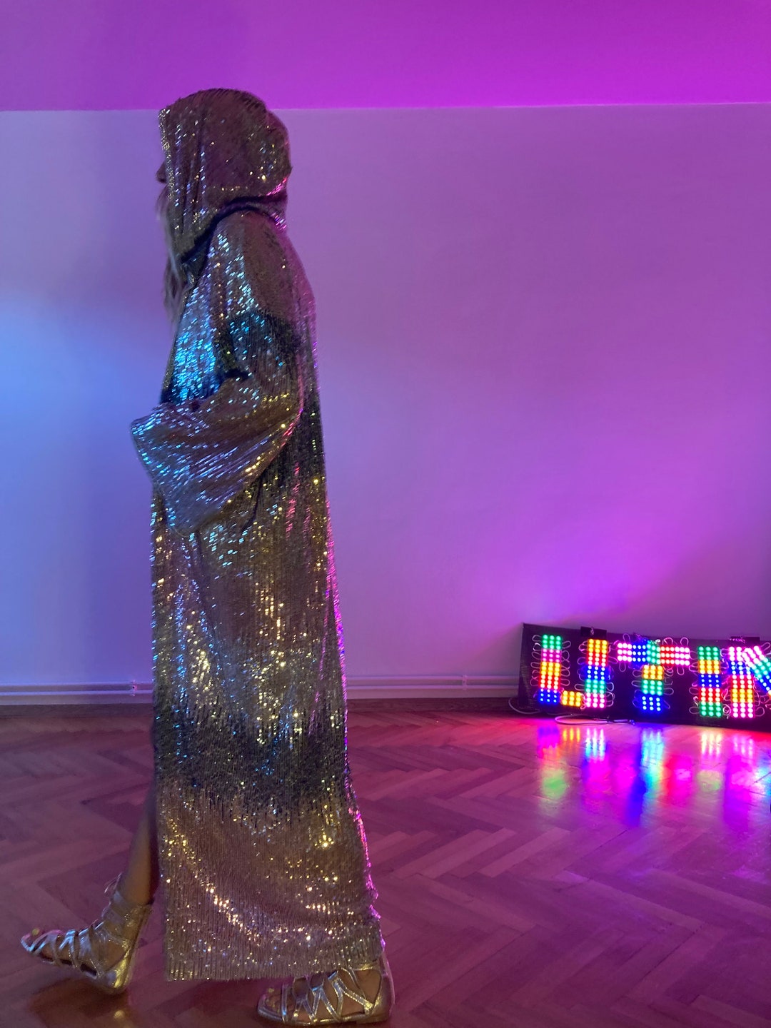 Disco Outfit Sequin Blazer Sequin Kimono Sequin Cape Tinsel Jacket ...