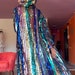 Blue Sequin Robe Burningman Men Women Stripe Cape Rave Kimono Party ...