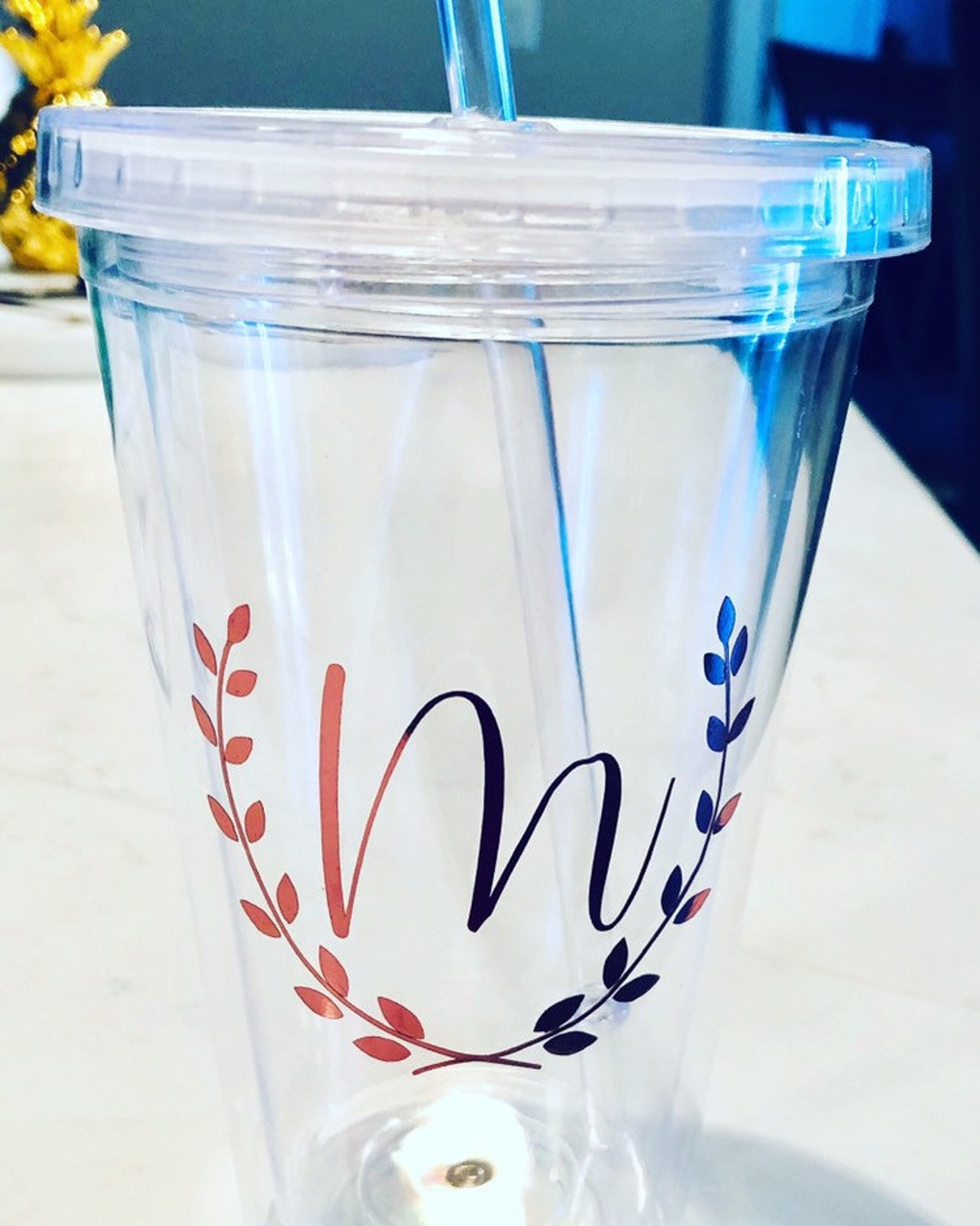 Monogram Tumbler, Custom Monogram Tumbler, Bridesmaid Gift ...