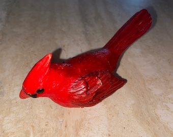 Cardinal Wood Figurine Miniature Handmade Red Bird Art - Etsy