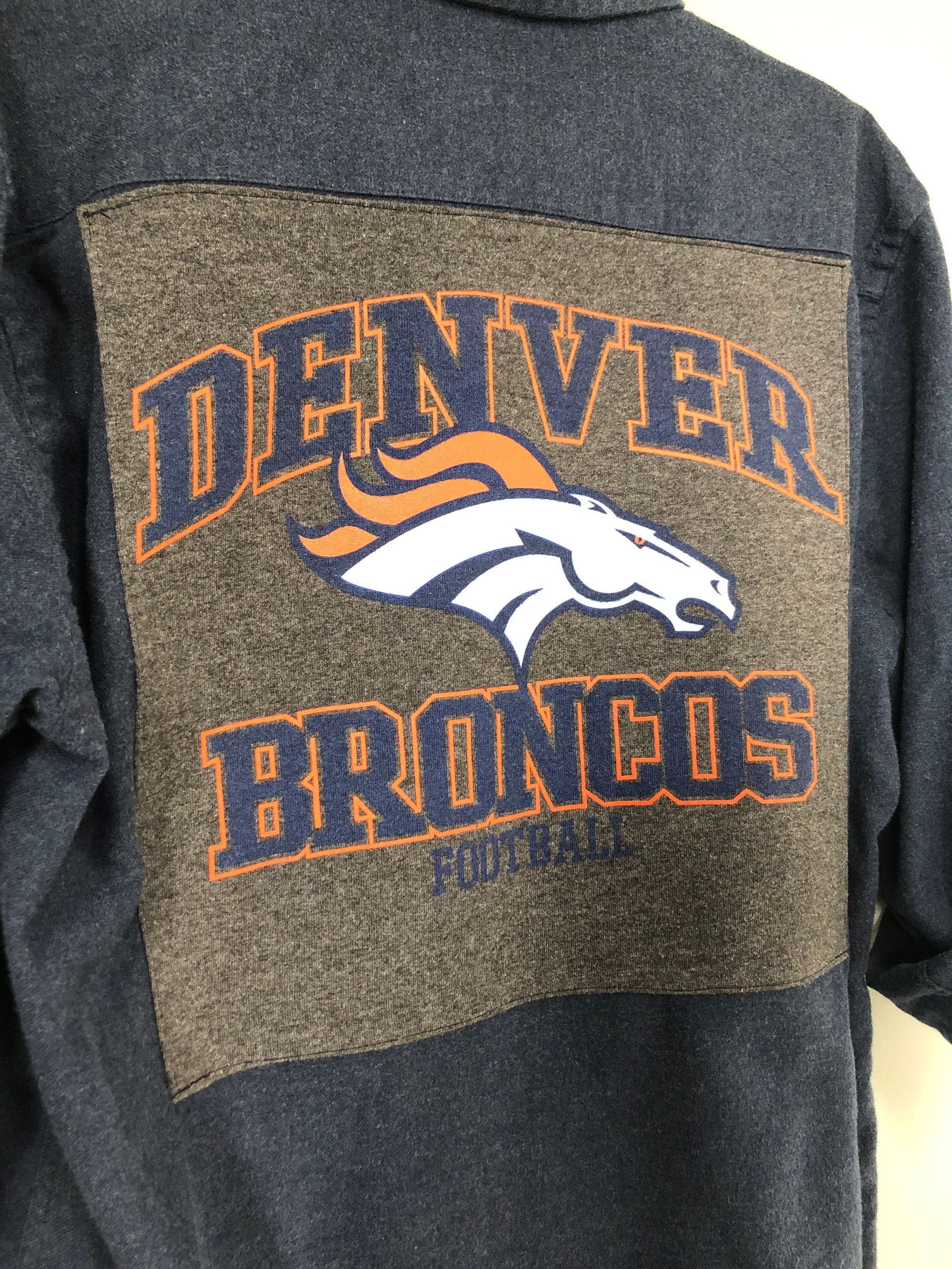 Denver Broncos Football Upcycled Sherwood Flannel - Etsy España