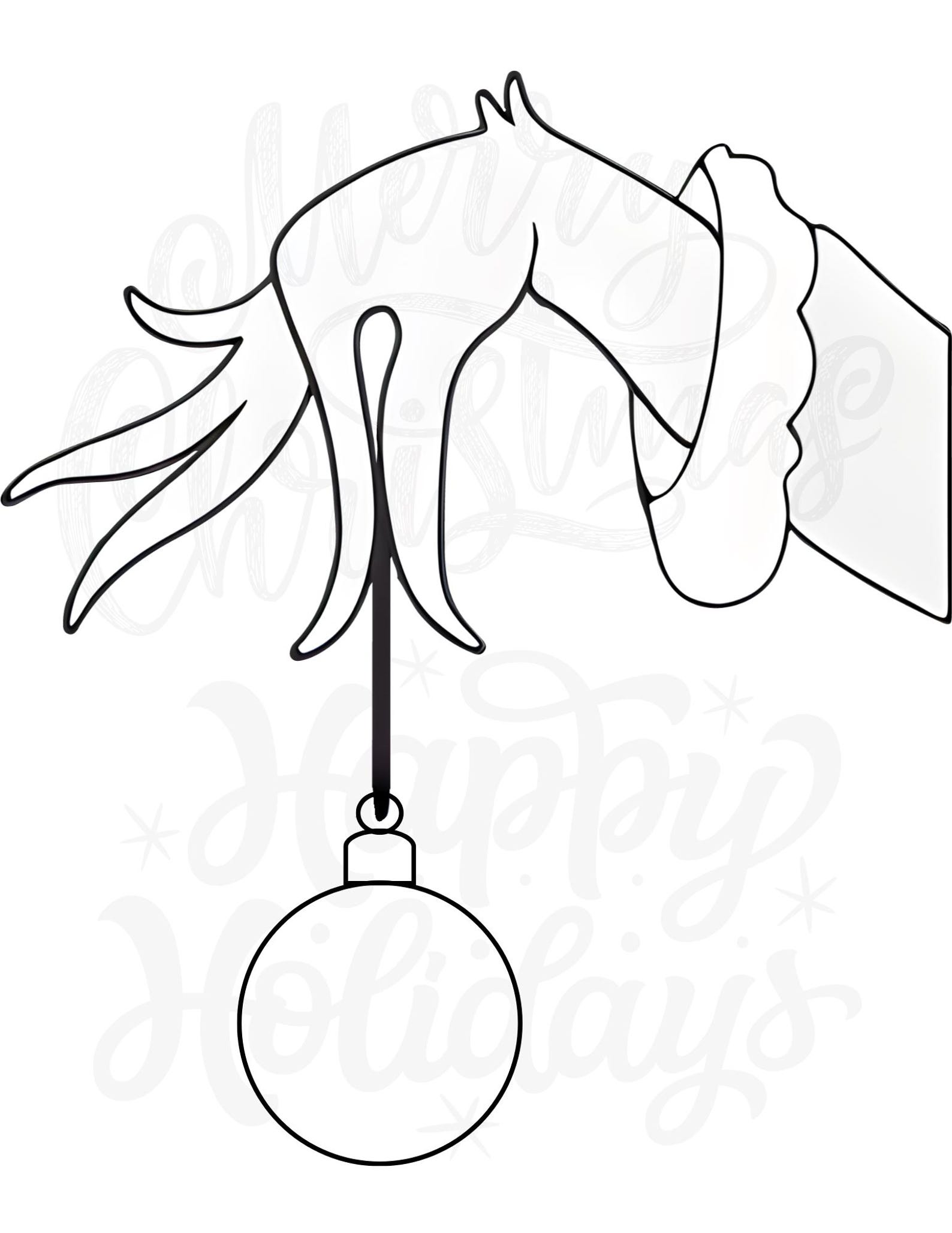Grinch Hand Silhouette Outline Christmas Display for Windows or ...