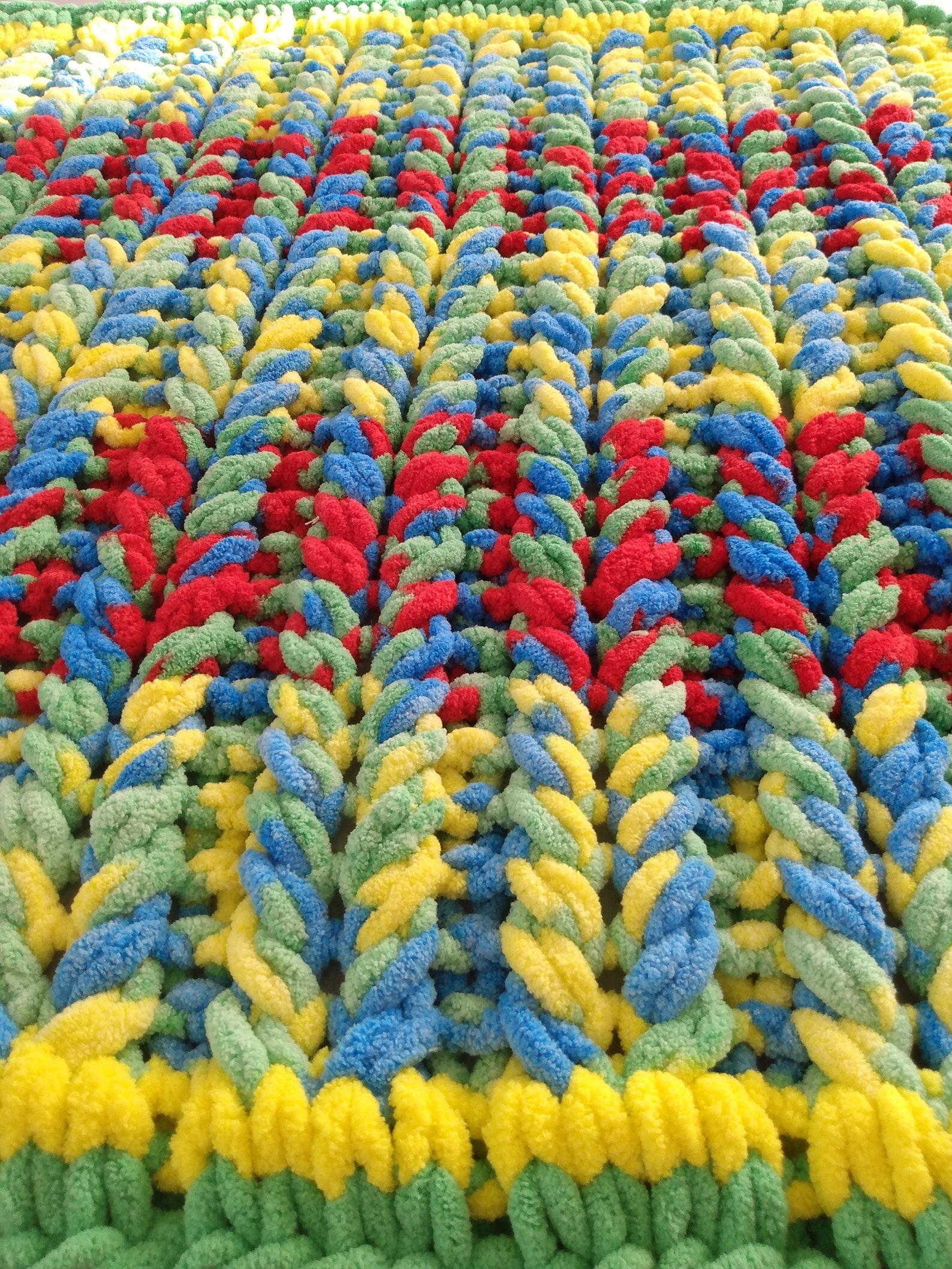 Colorful Braided Knit Baby Blanket | Hand-knit - Etsy