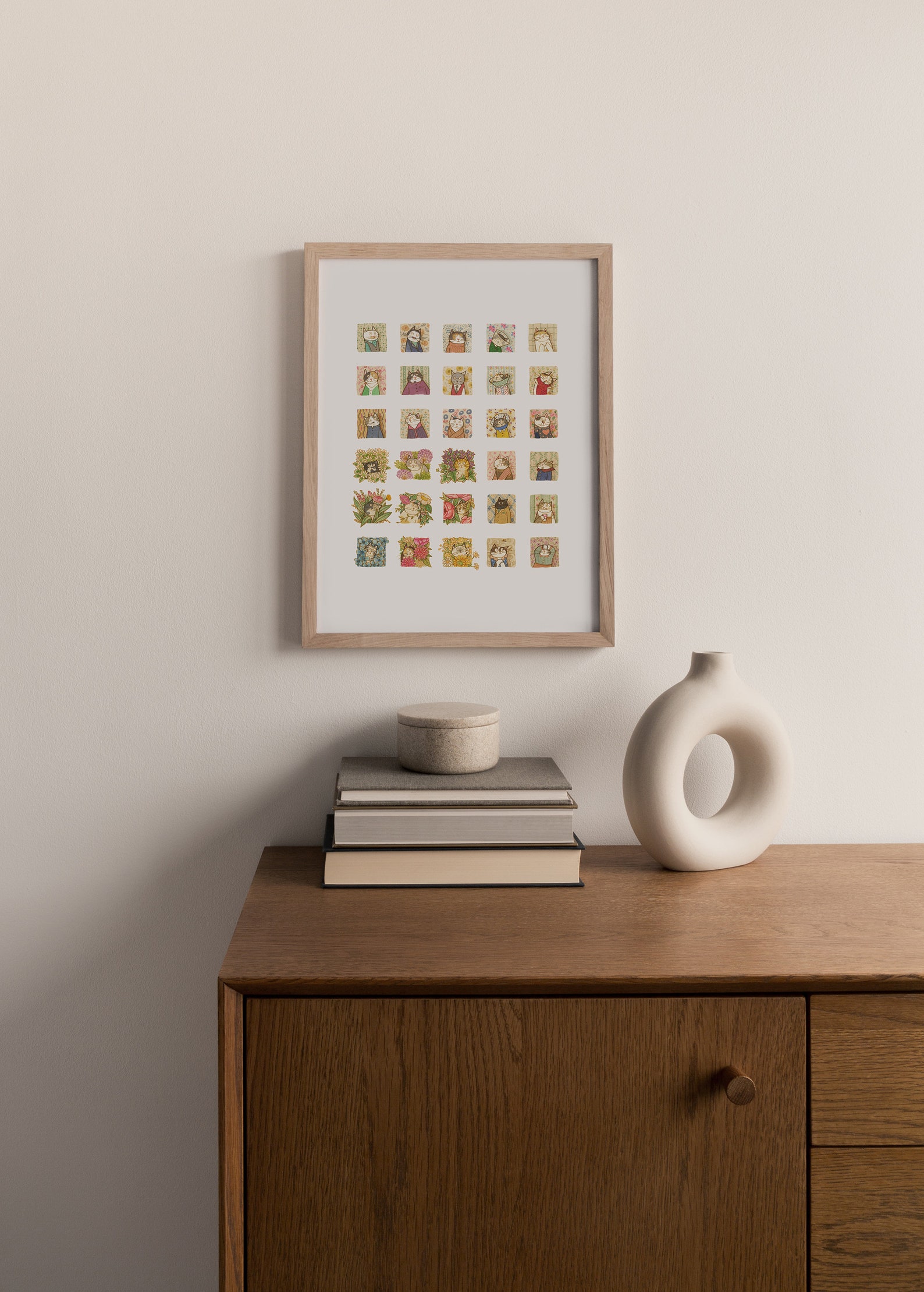 Thirty Cats Cat Artwork Illustration Cat Printable Artwork - Etsy