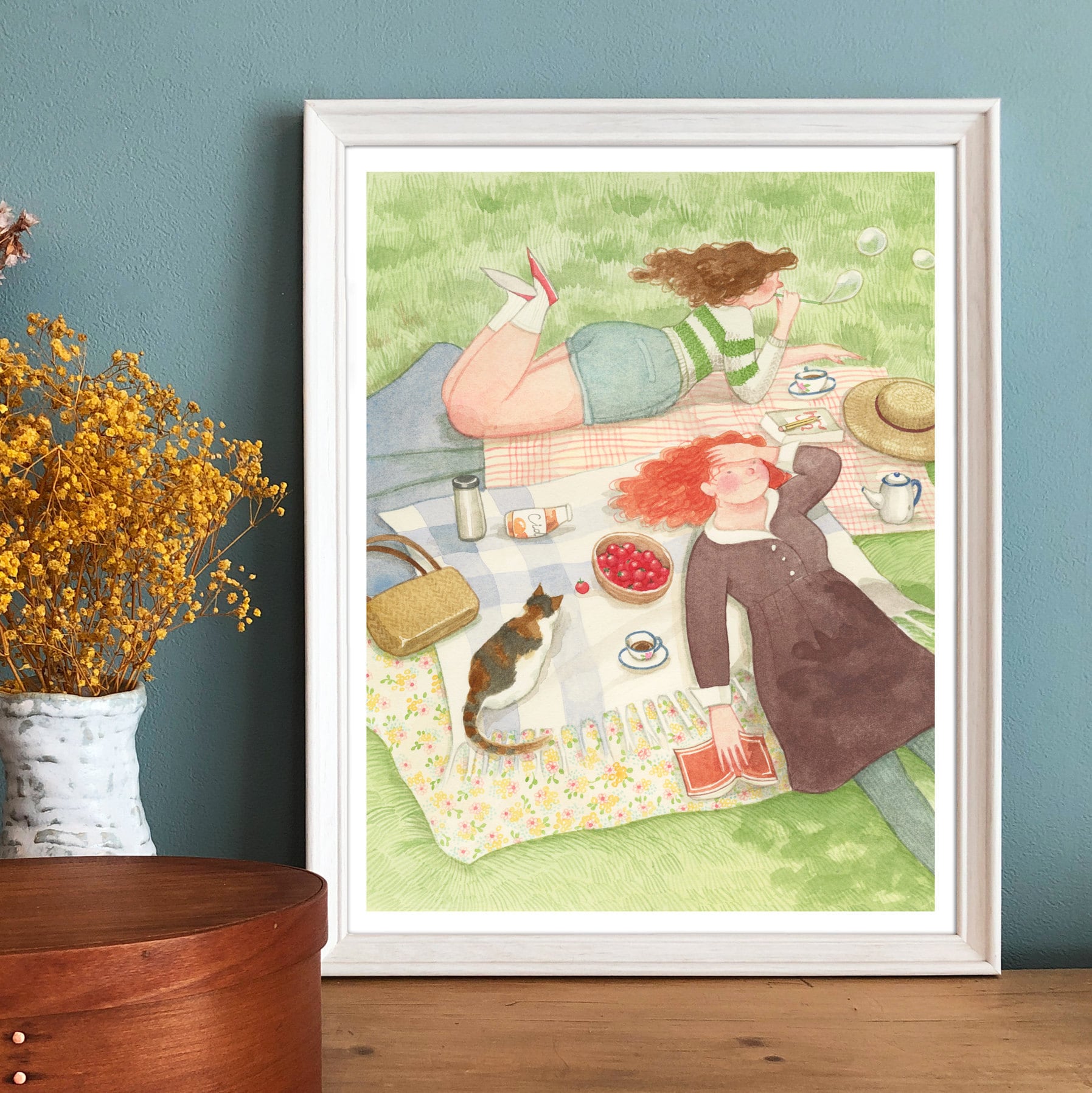 Picnic Day, Printable Artwork, Illustration Print, Home Decor - Etsy