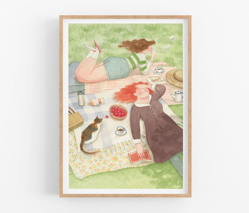 Picnic Day, Printable Artwork, Illustration Print, Home Decor - Etsy