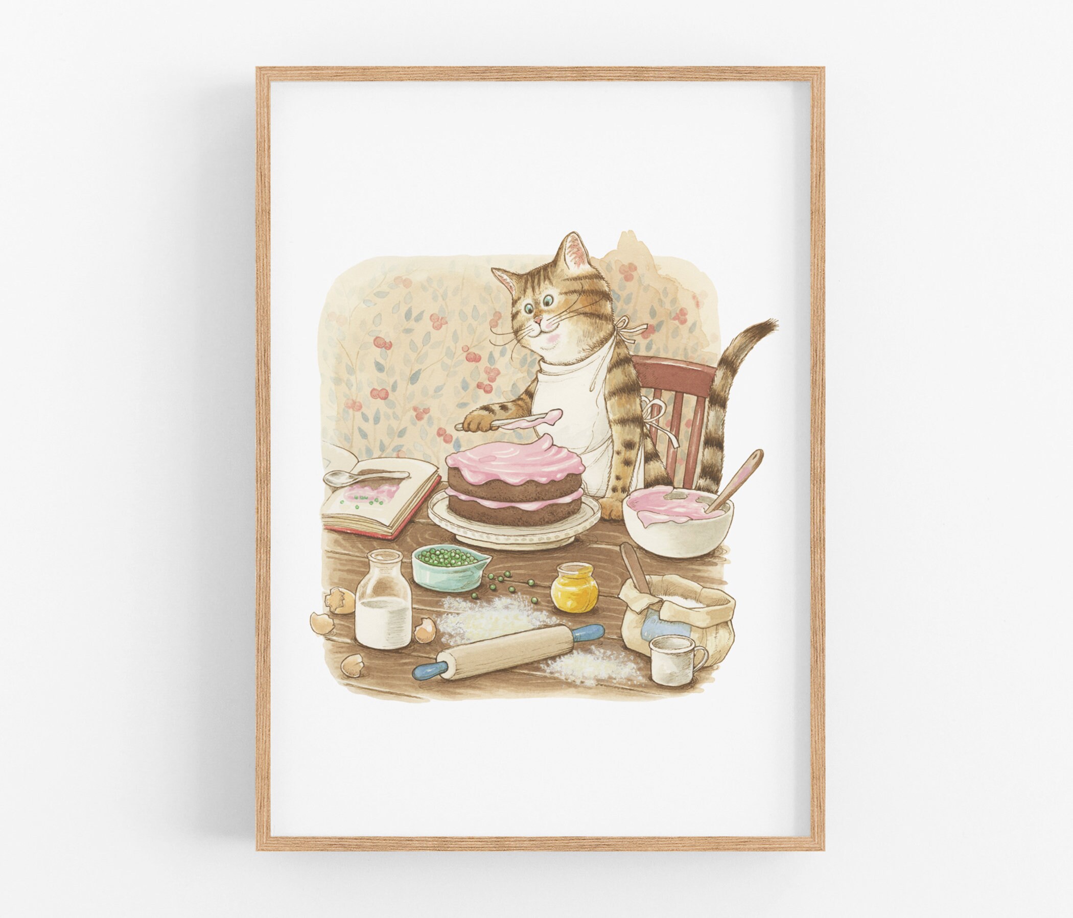 Cat Chef, Cat Artwork, Printable Artwork, Illustration Print, Home ...