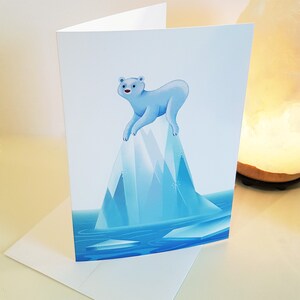 Polar Bear Card on Iceberg Greeting Cards - Etsy