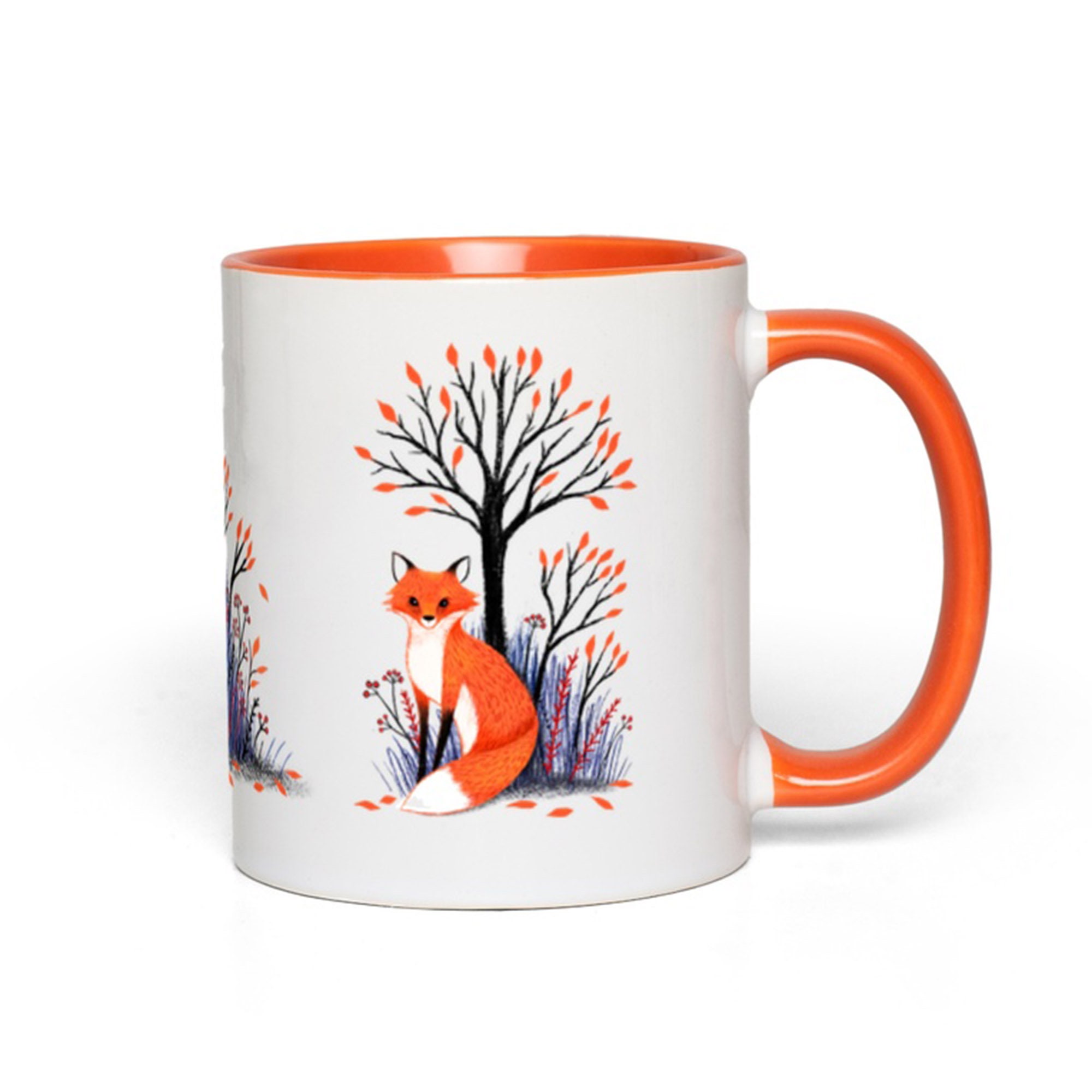 Autumn Fox Mug Orange Fall Mug With a Fox Illustration - Etsy