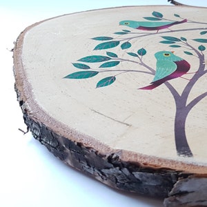 Wood Wall Art, Blue Birds Wood Slice Art - Etsy