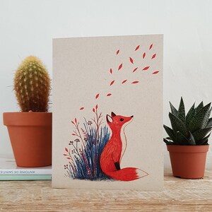 Fox Greeting Cards Birthday Gift Thank You Card Autumn Gift Fall Lovers ...