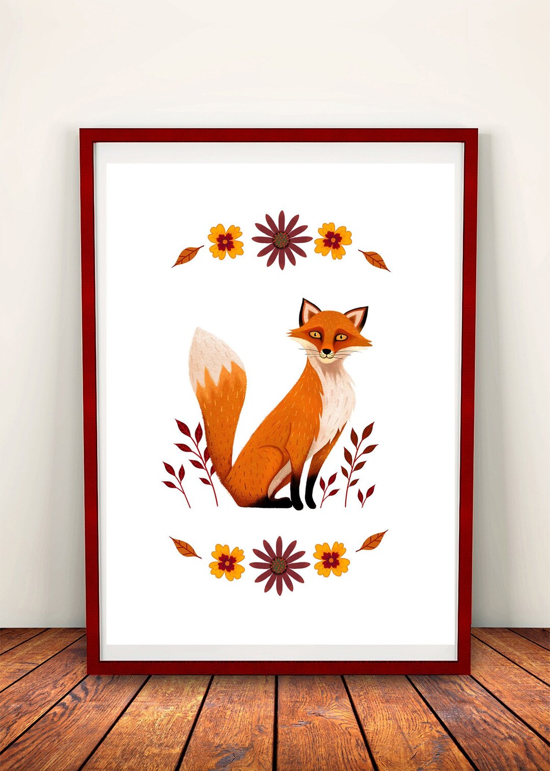 Fox Art Print, Woodland Animals Poster, Illustration Print, Home Decor ...