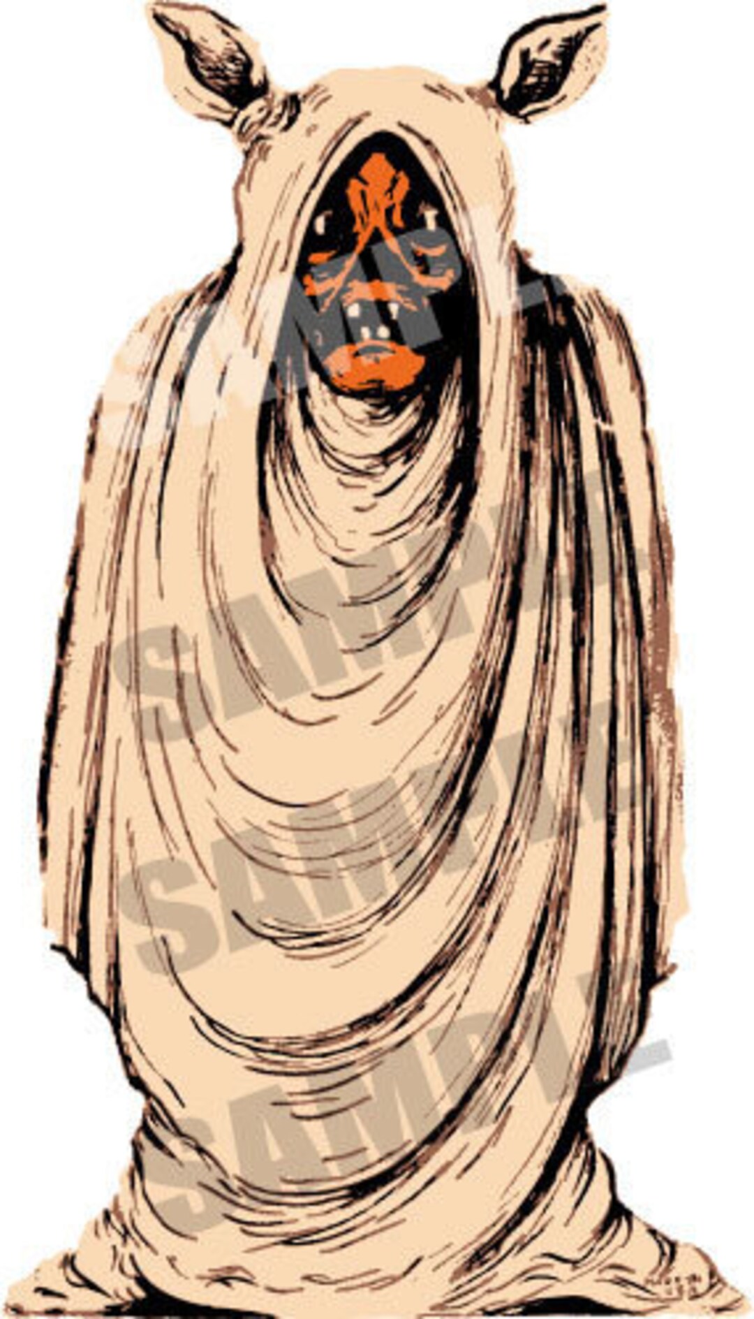 Vintage Halloween Digital Image. Hooded Ghost Die Cut. 300dpi - Etsy