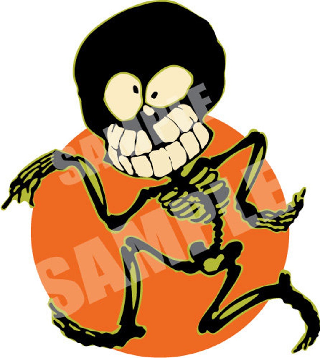 Vintage Halloween Digital Image. 1929 Goofy Big Grin Skeleton. 300dpi ...